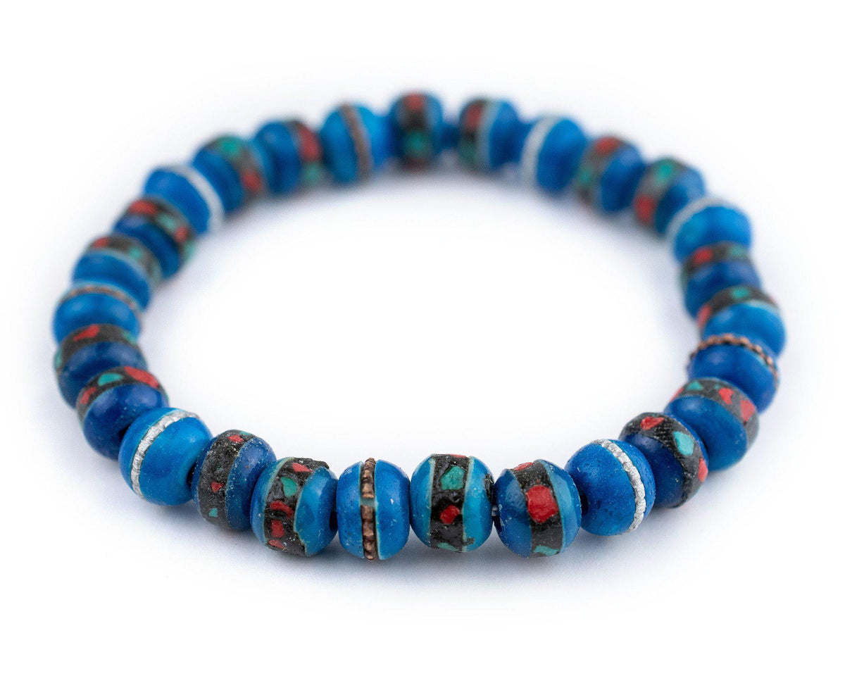Azul Blue Nepal Mala Bracelet — The Bead Chest