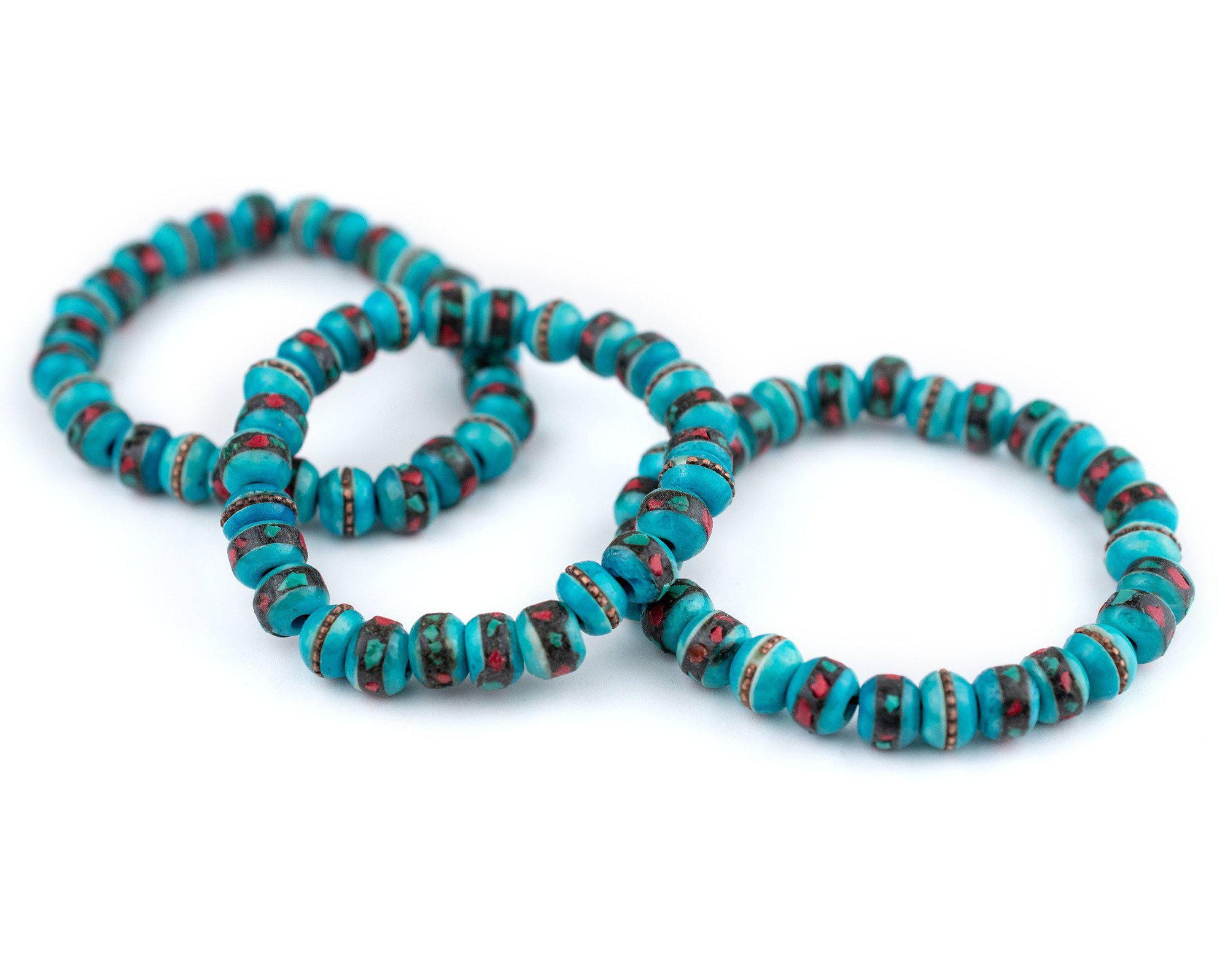 Turquoise Blue Nepal Mala Bracelet — The Bead Chest