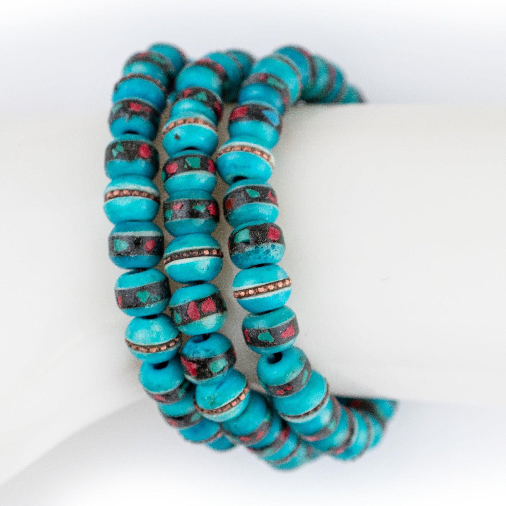 Turquoise Blue Nepal Mala Bracelet — The Bead Chest