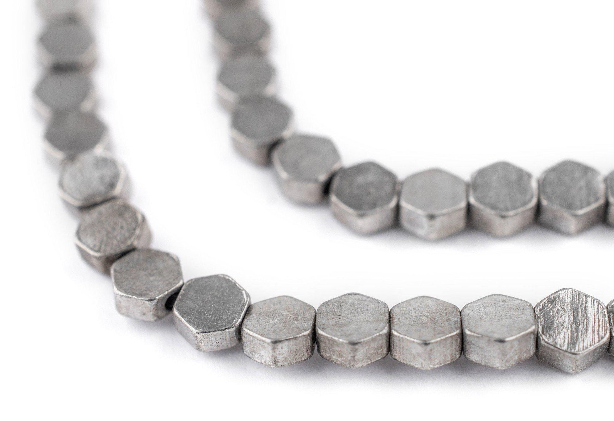 Hexagonal Silver Beads (6mm) — The Bead Chest