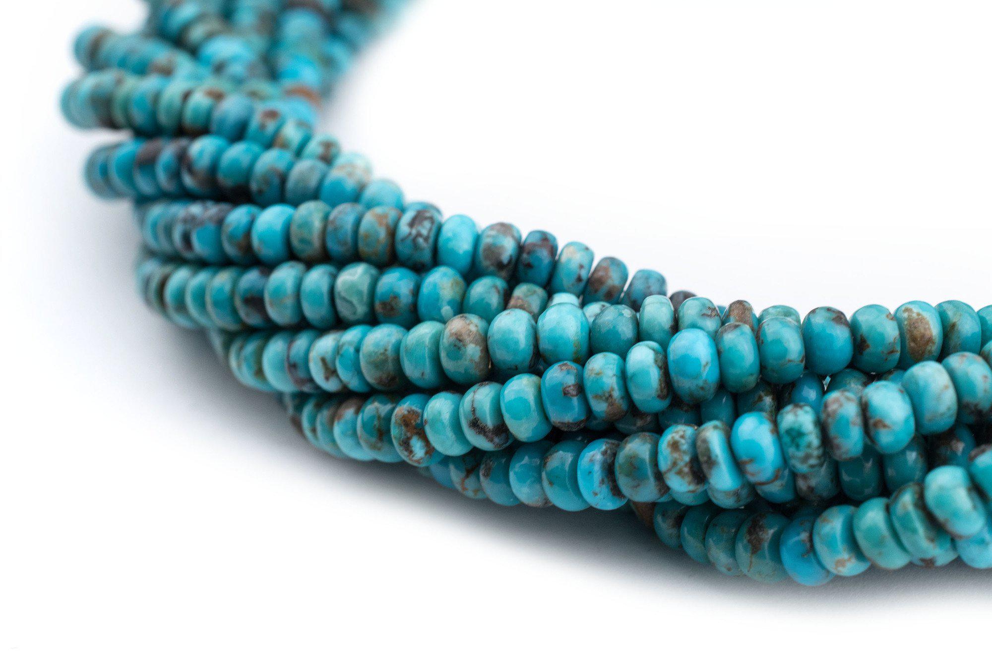 Blue Turquoise Rondelle Beads (4mm) — The Bead Chest