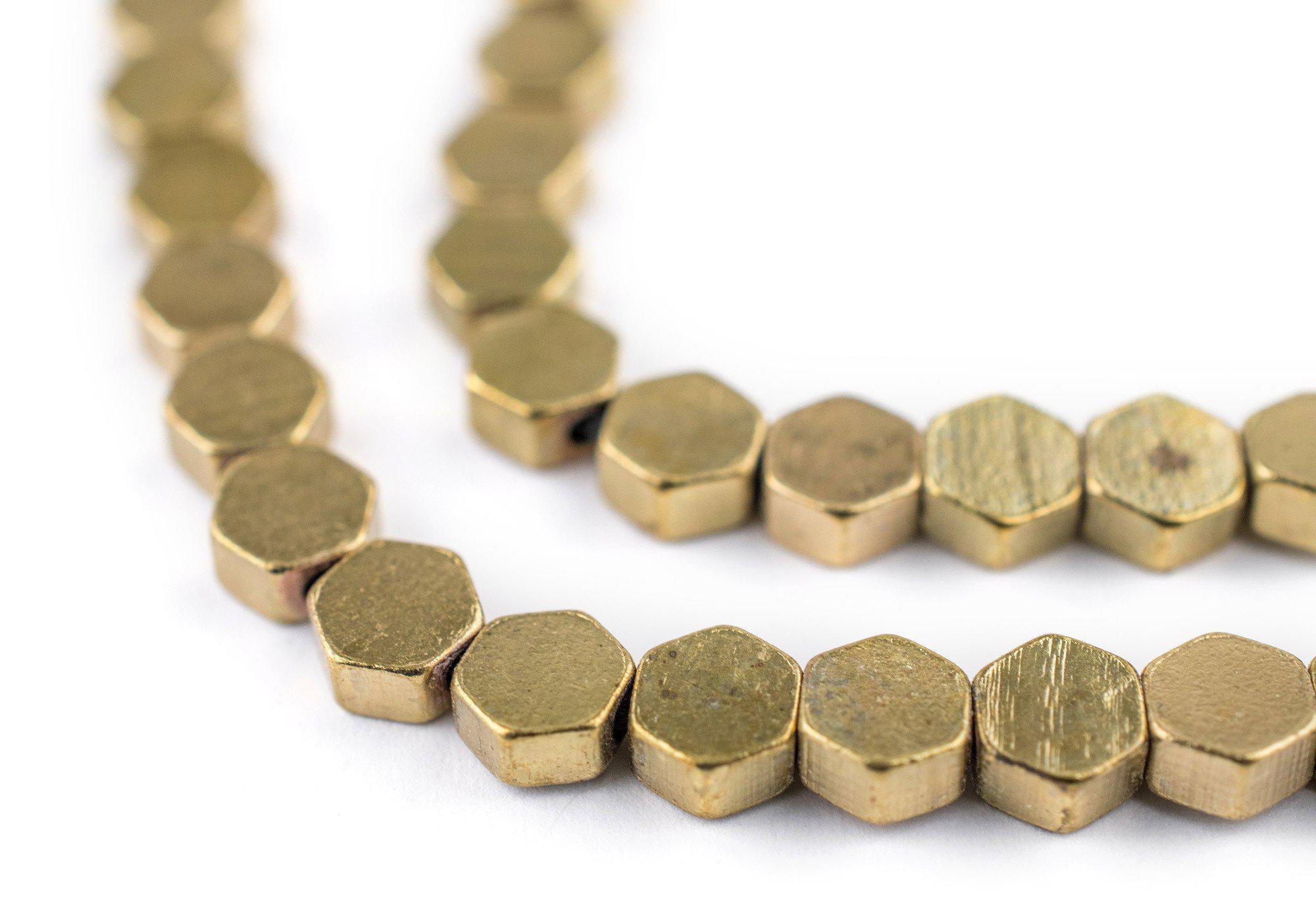 Hexagonal Brass Beads (6mm) — The Bead Chest