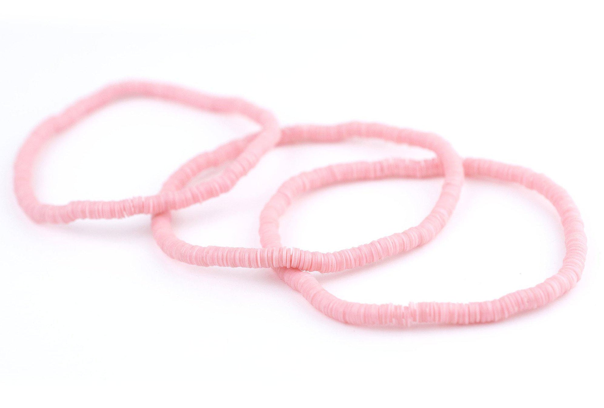 Pastel Pink African Vinyl Stretch Bracelet — The Bead Chest