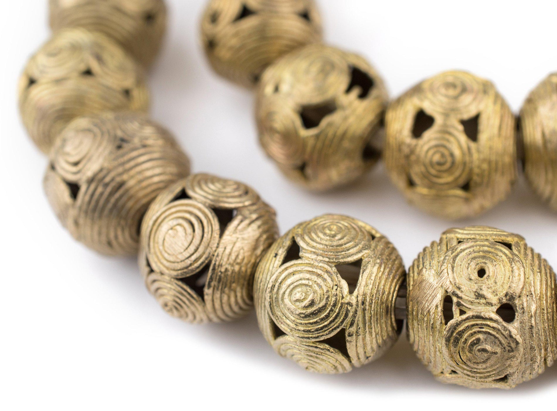 Brass Filligree Cameroon-Style Globe Beads — The Bead Chest