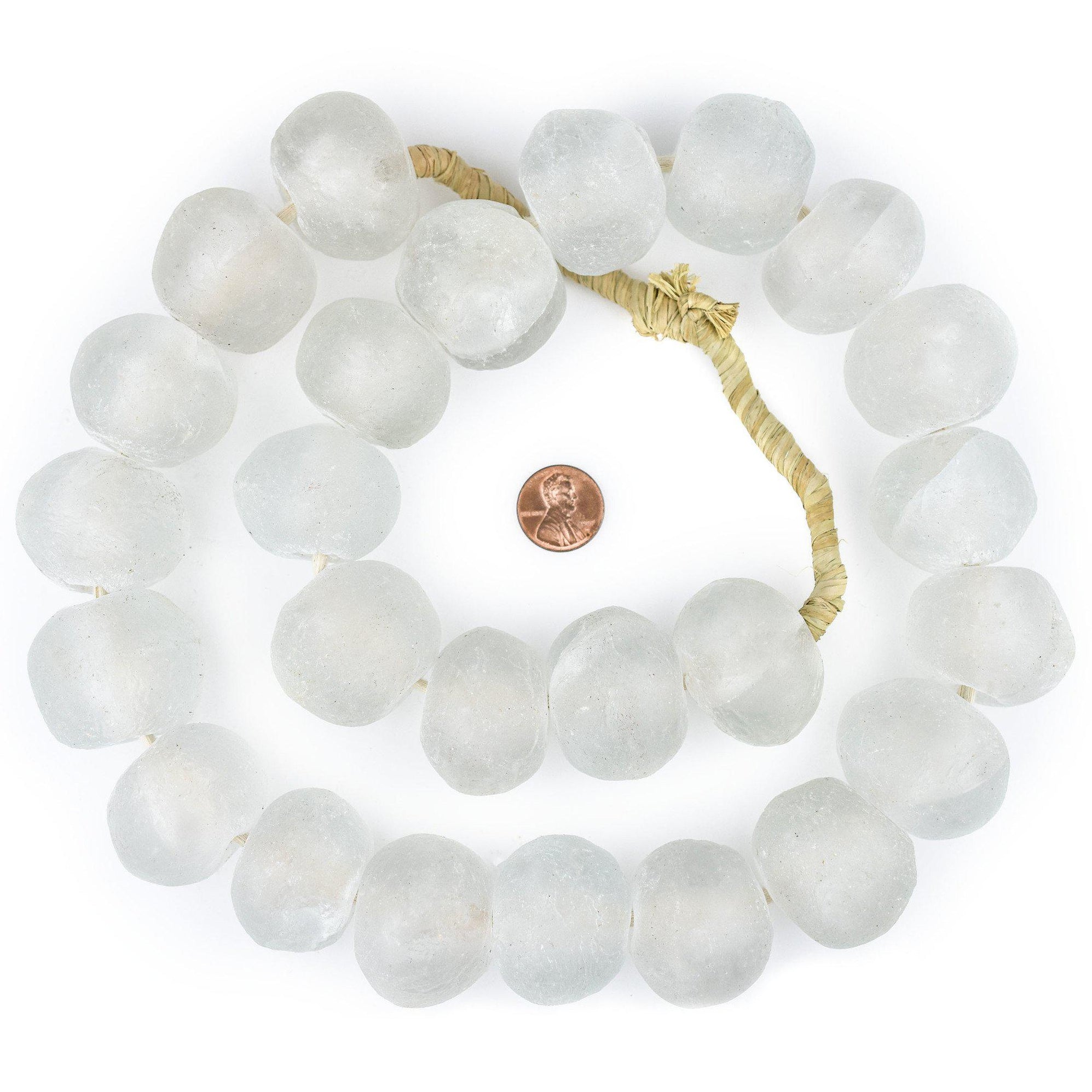 Super Jumbo Clear Recycled Glass Beads (35mm) — The Bead Chest