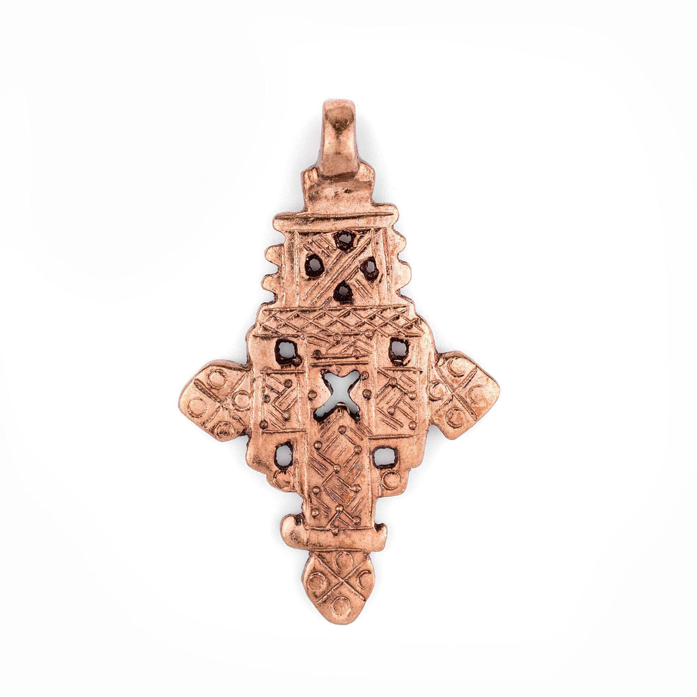 Copper Coptic Cross Pendant (62x37mm) — The Bead Chest
