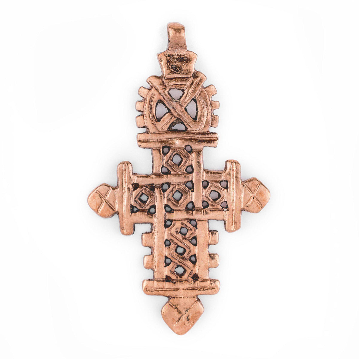 Copper Coptic Cross Pendant (86x50mm) — The Bead Chest