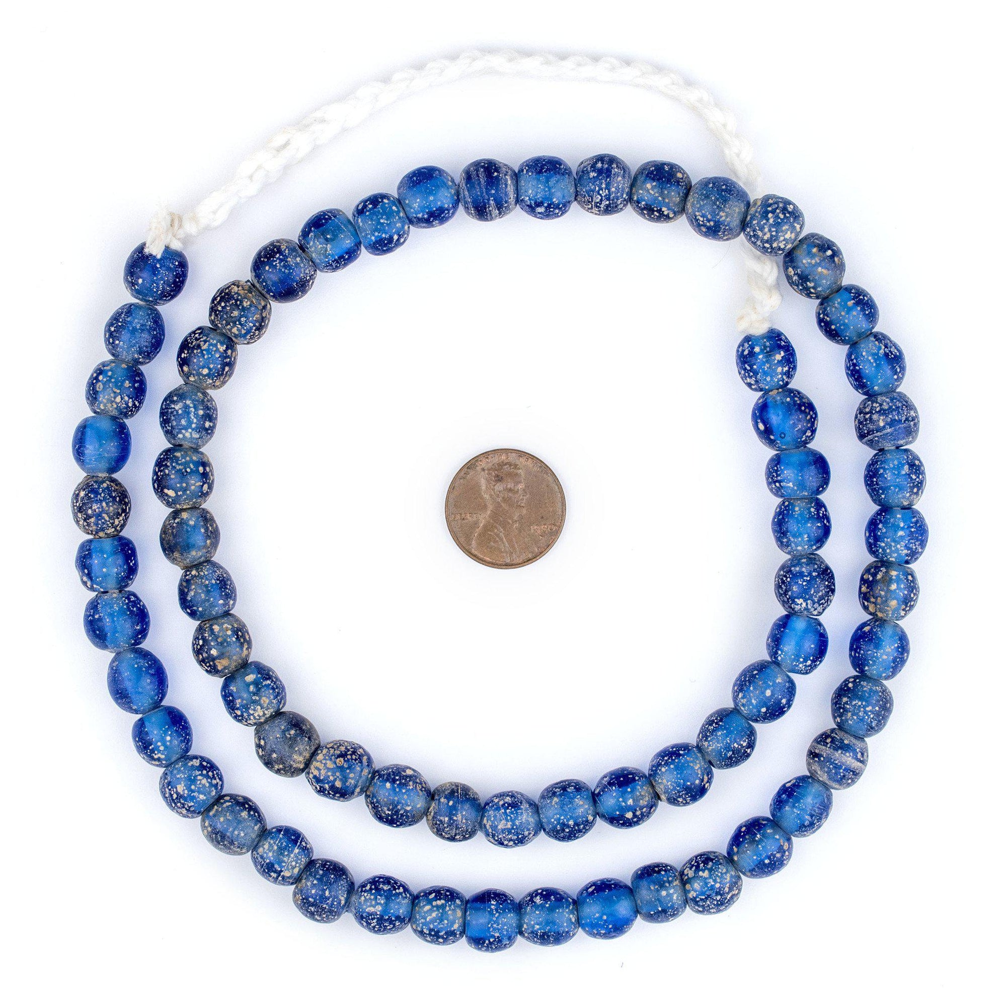 Translucent Blue Ancient Style Java Glass Beads (9mm) — The Bead Chest