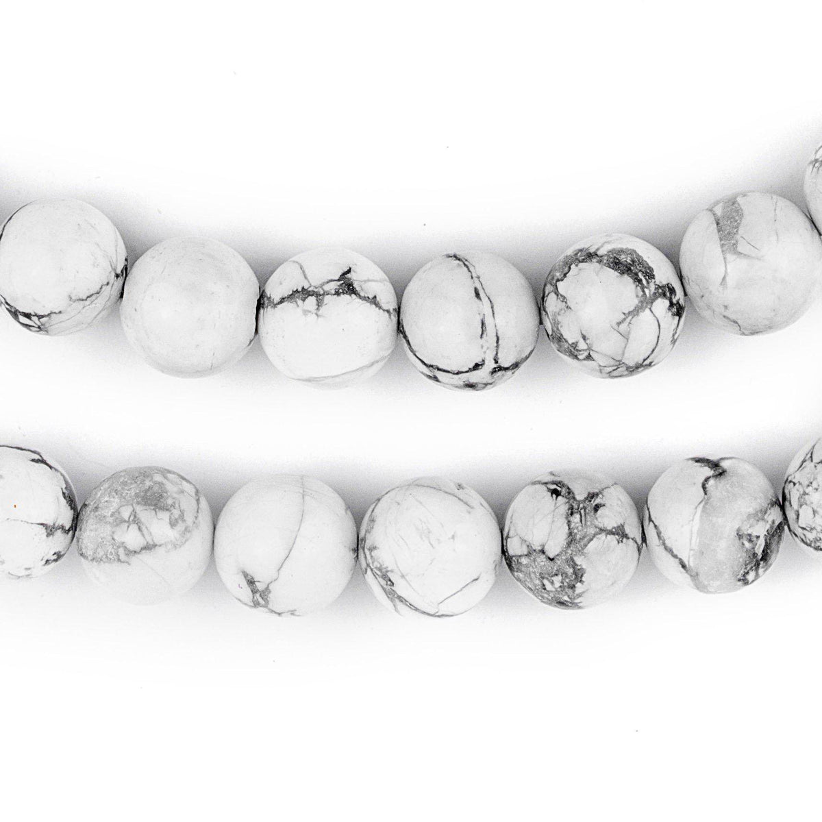 White Round Howlite Beads (10mm) — The Bead Chest