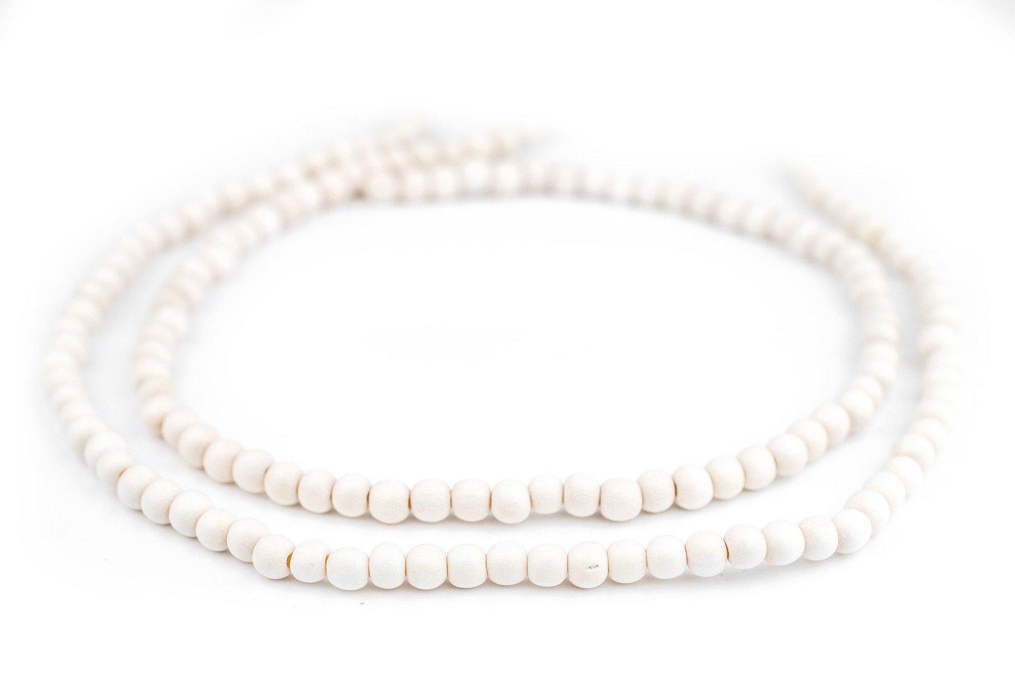 White Natural Wood Beads (6mm) — The Bead Chest