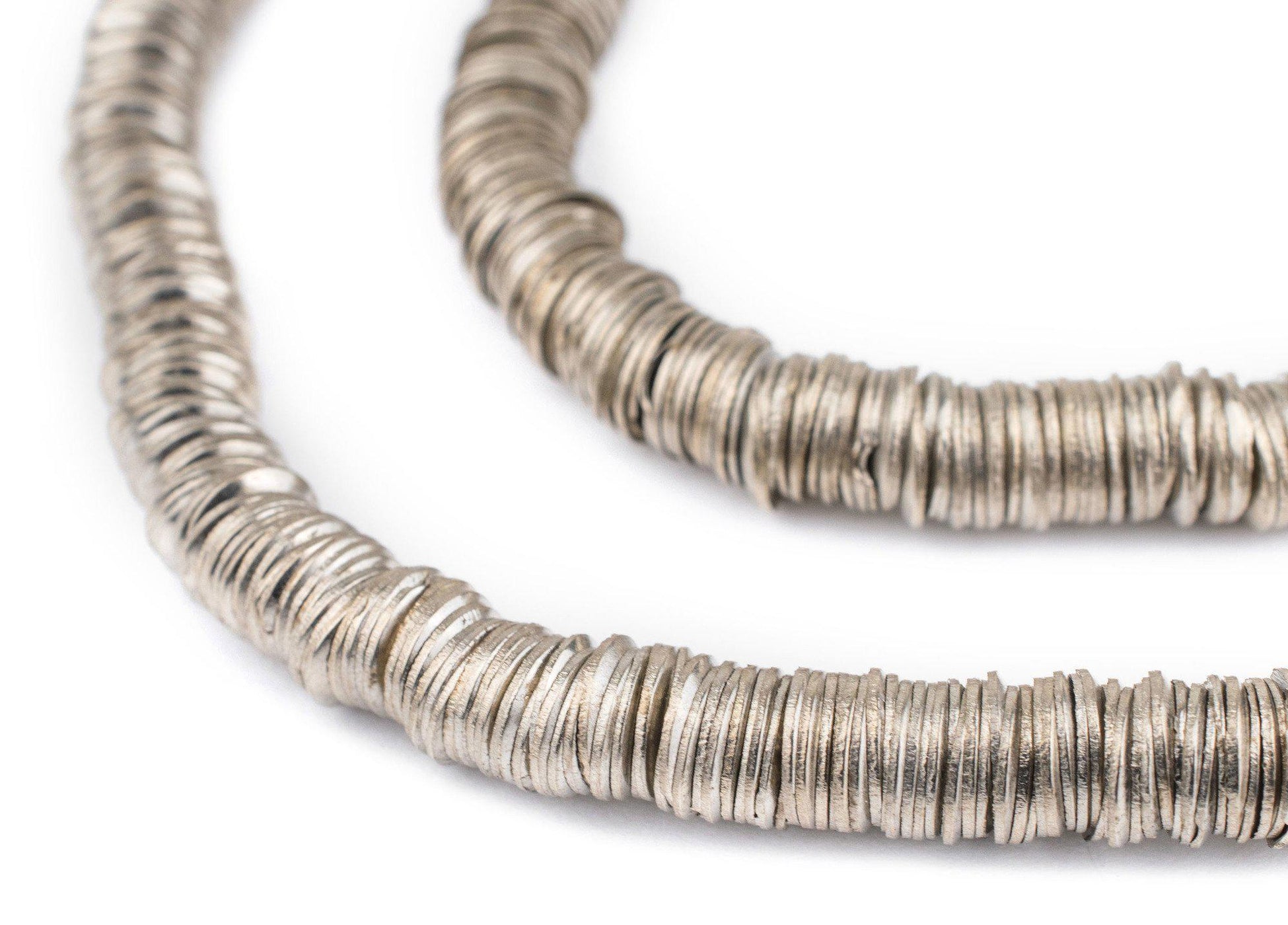 Shiny Silver Interlocking Crisp Beads (6mm, 16 Inch Strand) — The Bead ...