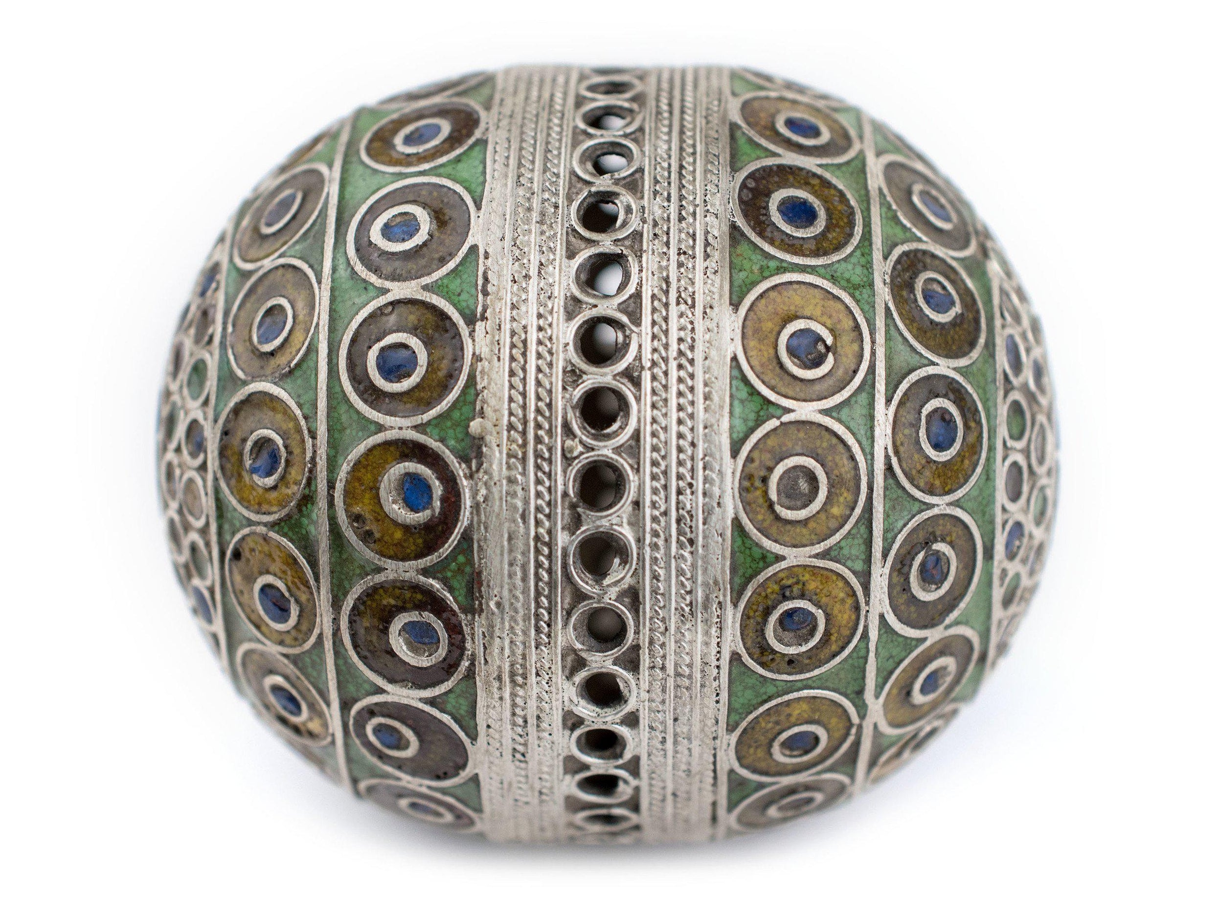 Enormous Multicolor Enameled Berber Pendant — The Bead Chest