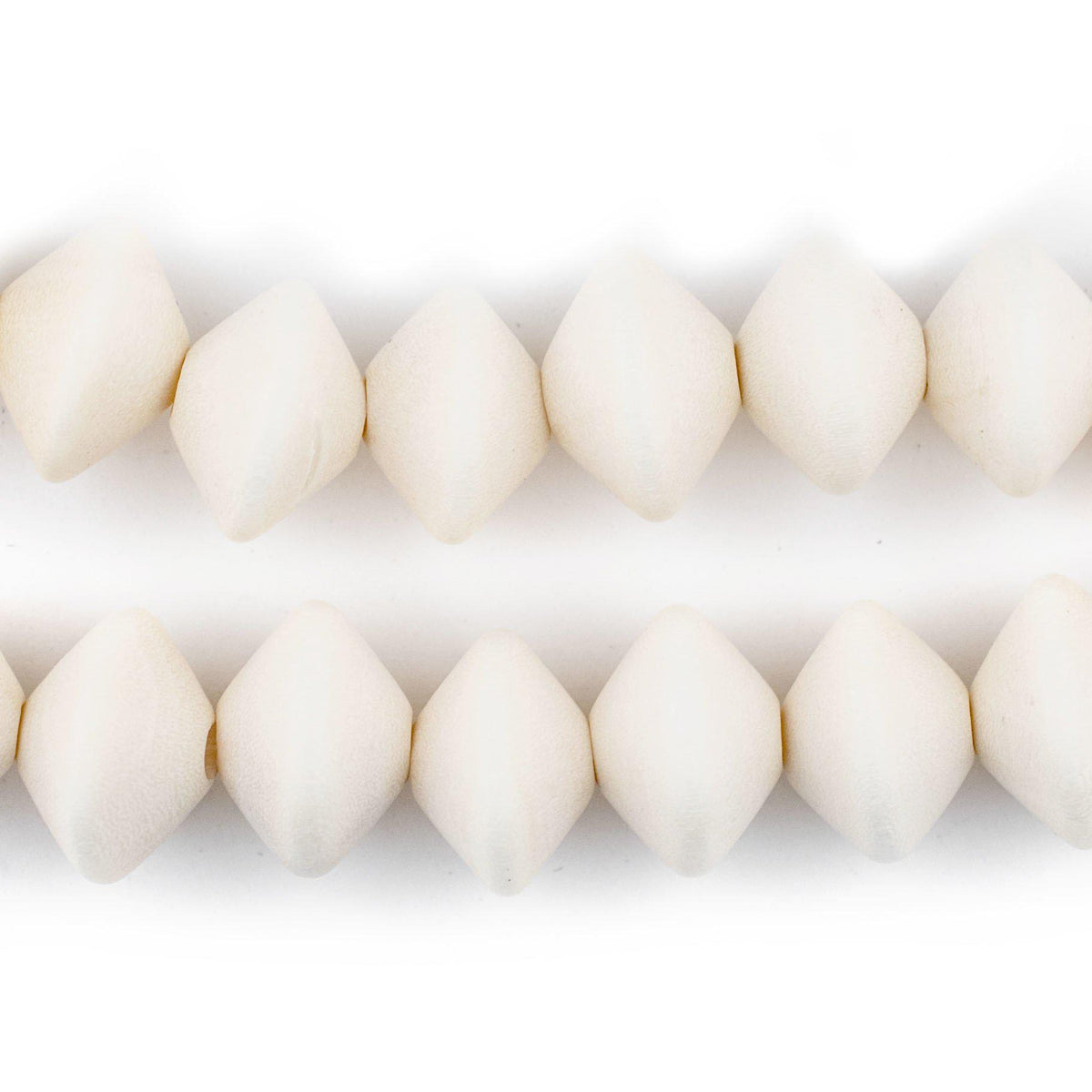 White Bicone Natural Wood Beads (10x15mm) — The Bead Chest