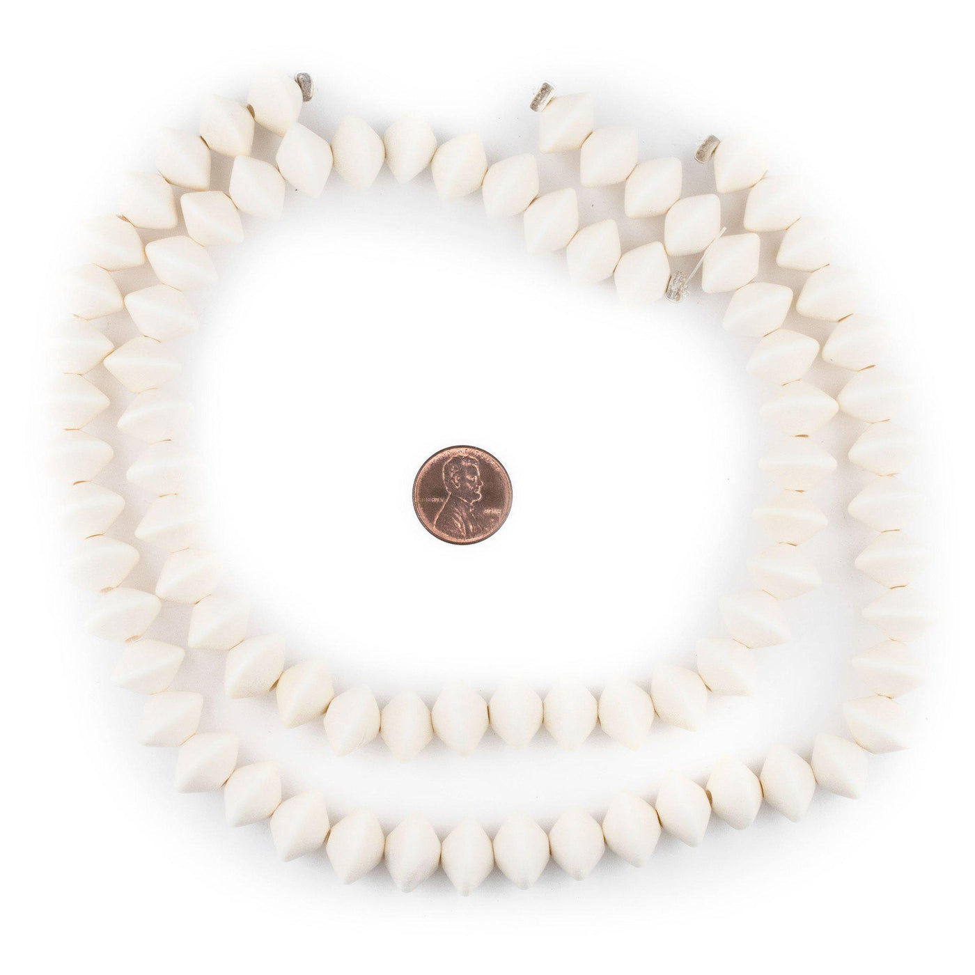 White Bicone Natural Wood Beads (10x15mm) — The Bead Chest