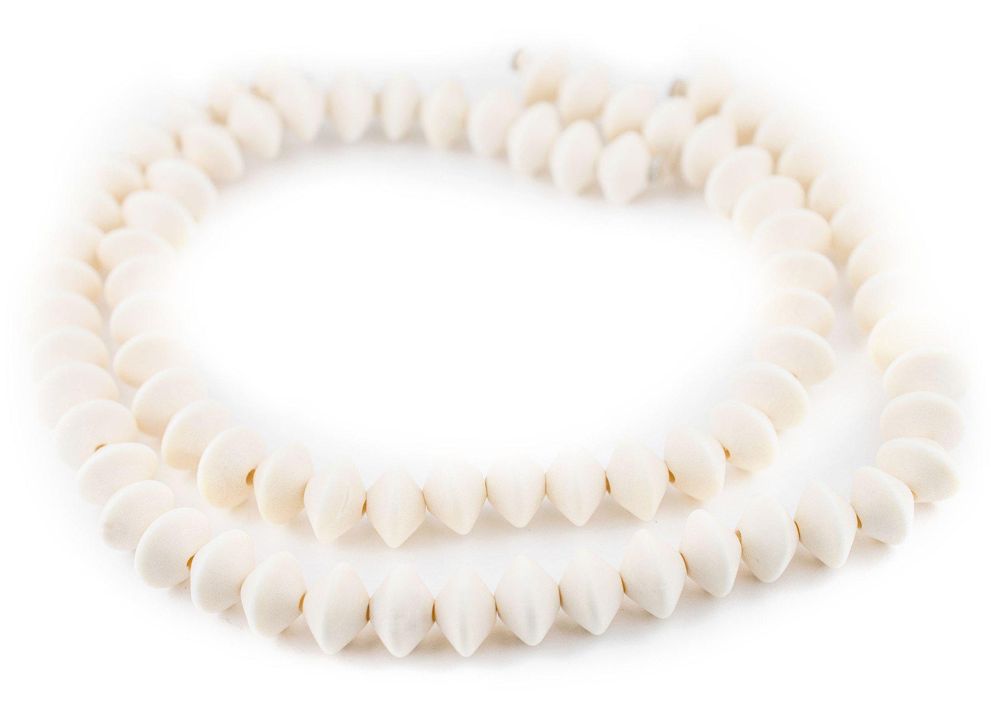 White Bicone Natural Wood Beads (10x15mm) — The Bead Chest
