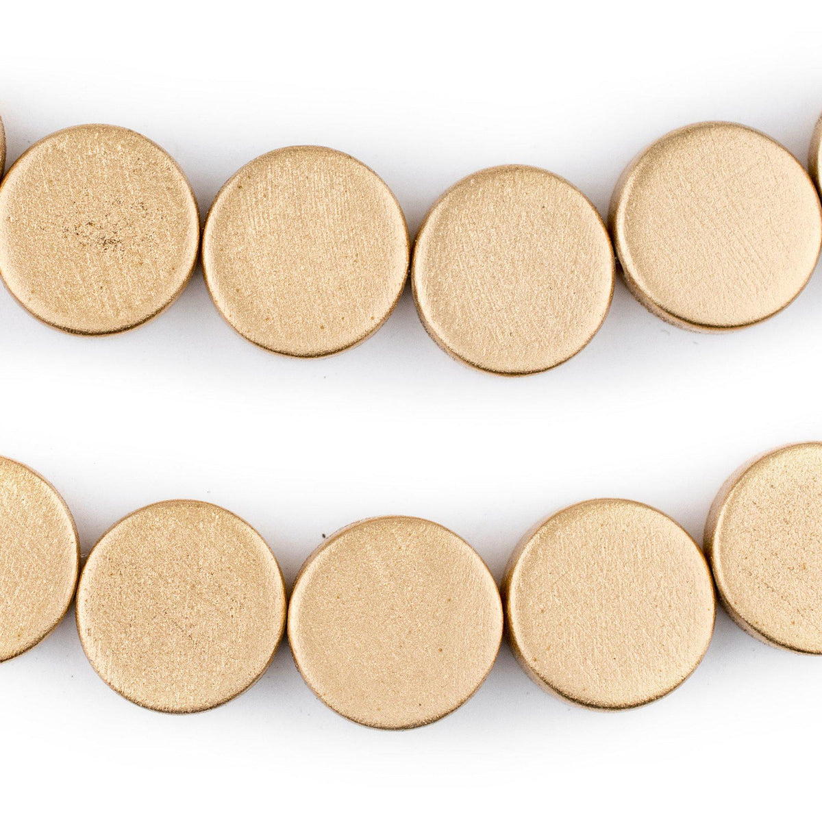 Gold Circular Natural Wood Beads (15x15mm) — The Bead Chest