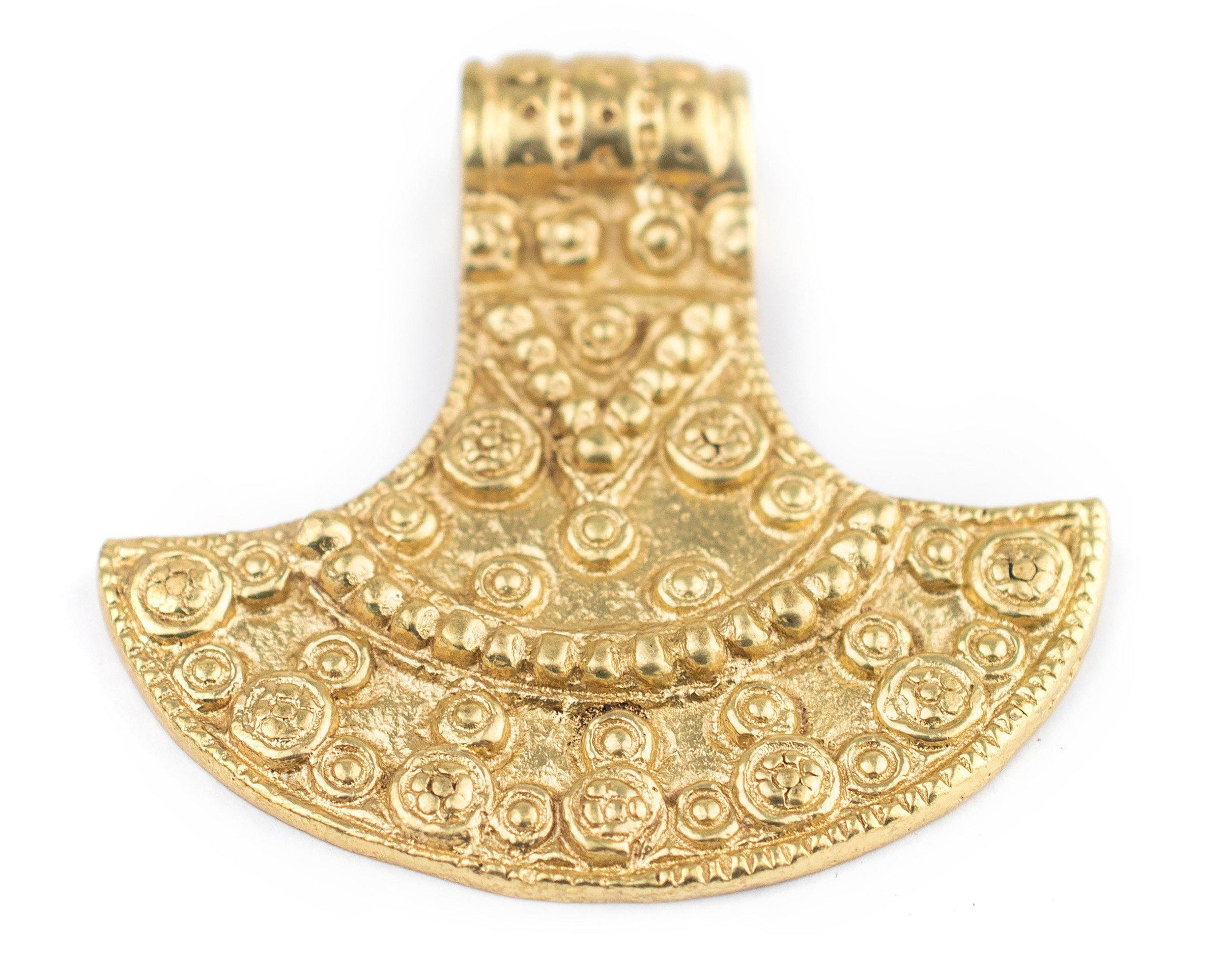 Brass Patterned Shield Pendant (50x50mm) — The Bead Chest