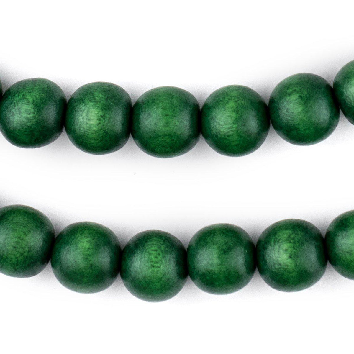 Green Round Natural Wood Beads (12mm) — The Bead Chest