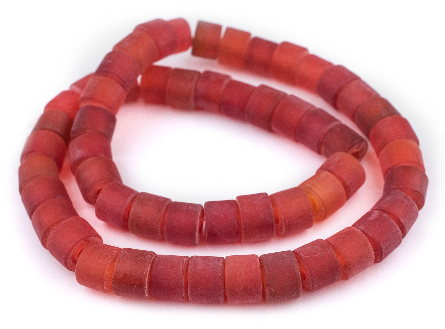 Red Recycled Glass Beads (Tabular) — The Bead Chest