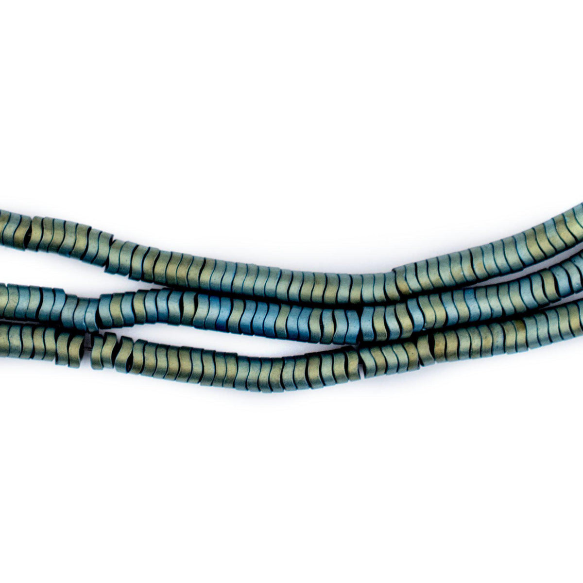 Green Hematite Interlocking Snake Beads (4mm) — The Bead Chest