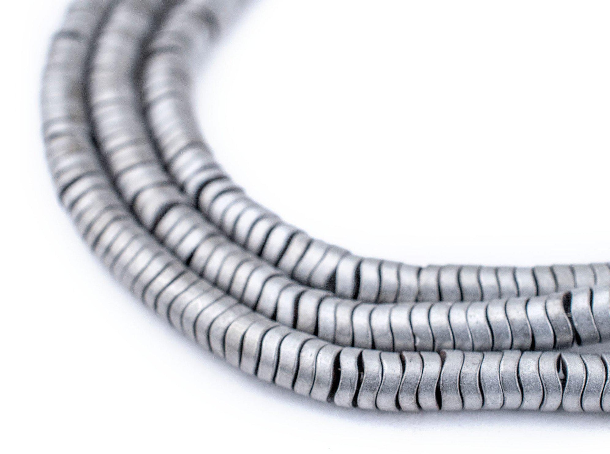 Silver Hematite Interlocking Snake Beads (4mm) — The Bead Chest