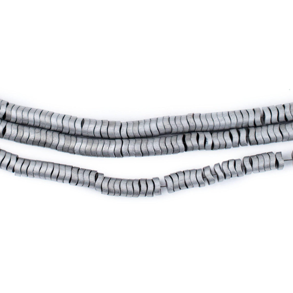 Silver Hematite Interlocking Snake Beads (4mm) — The Bead Chest