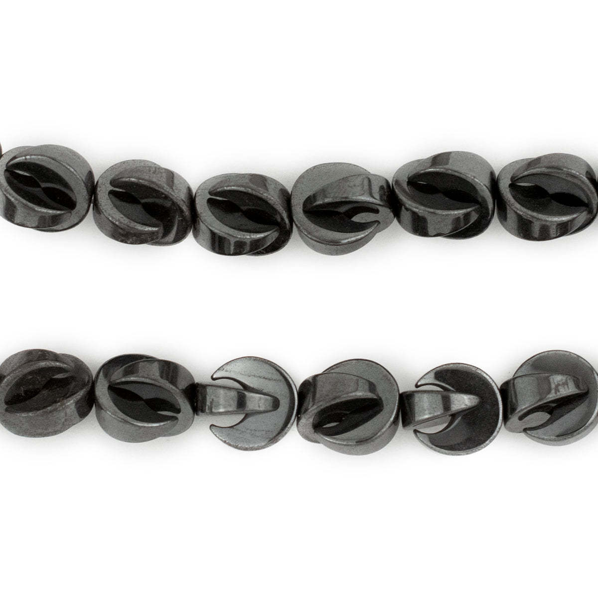 Interlocking Crescent Non-Magnetic Hematite Beads — The Bead Chest