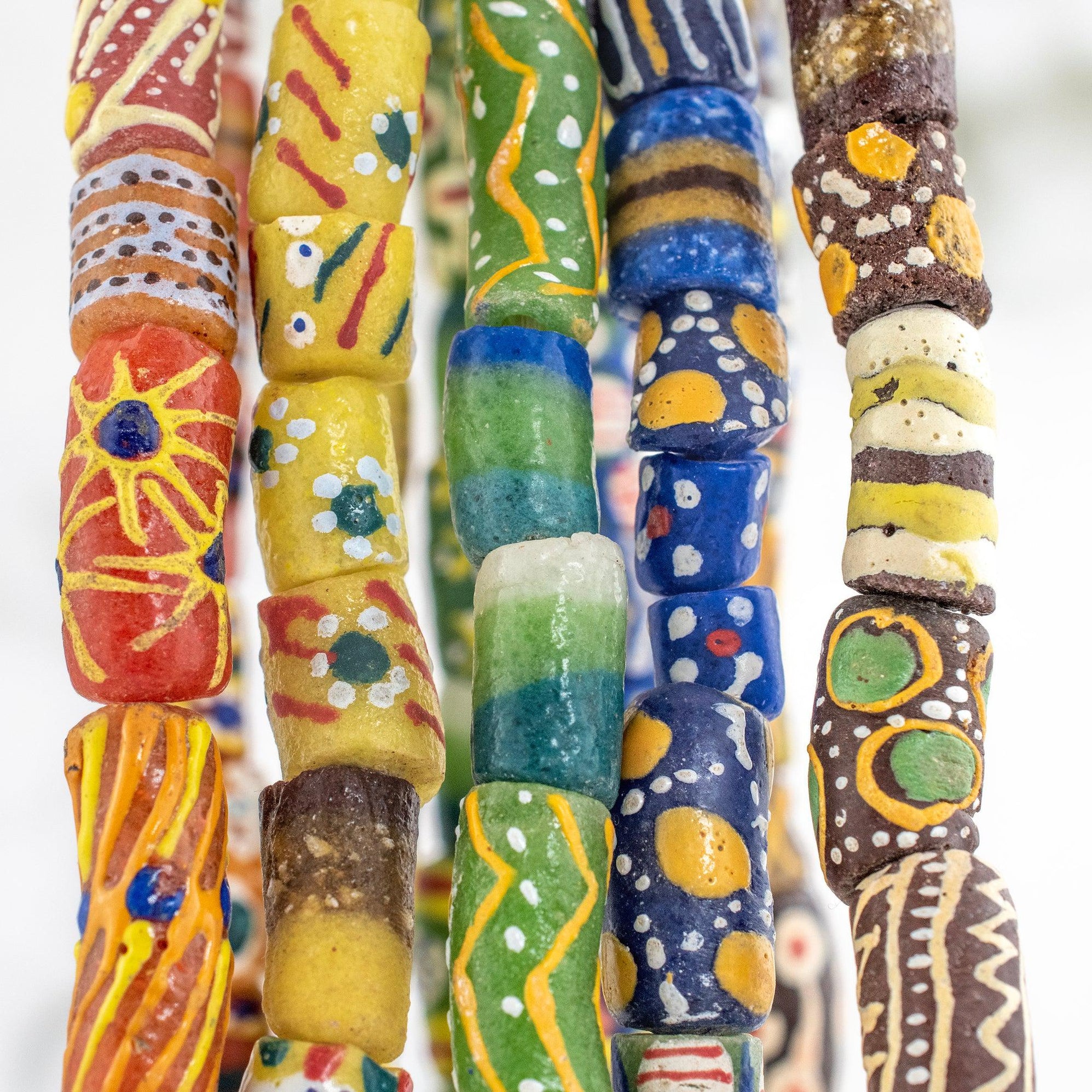 5 Strand Bundle: Ghanaian Krobo Glass Beads — The Bead Chest