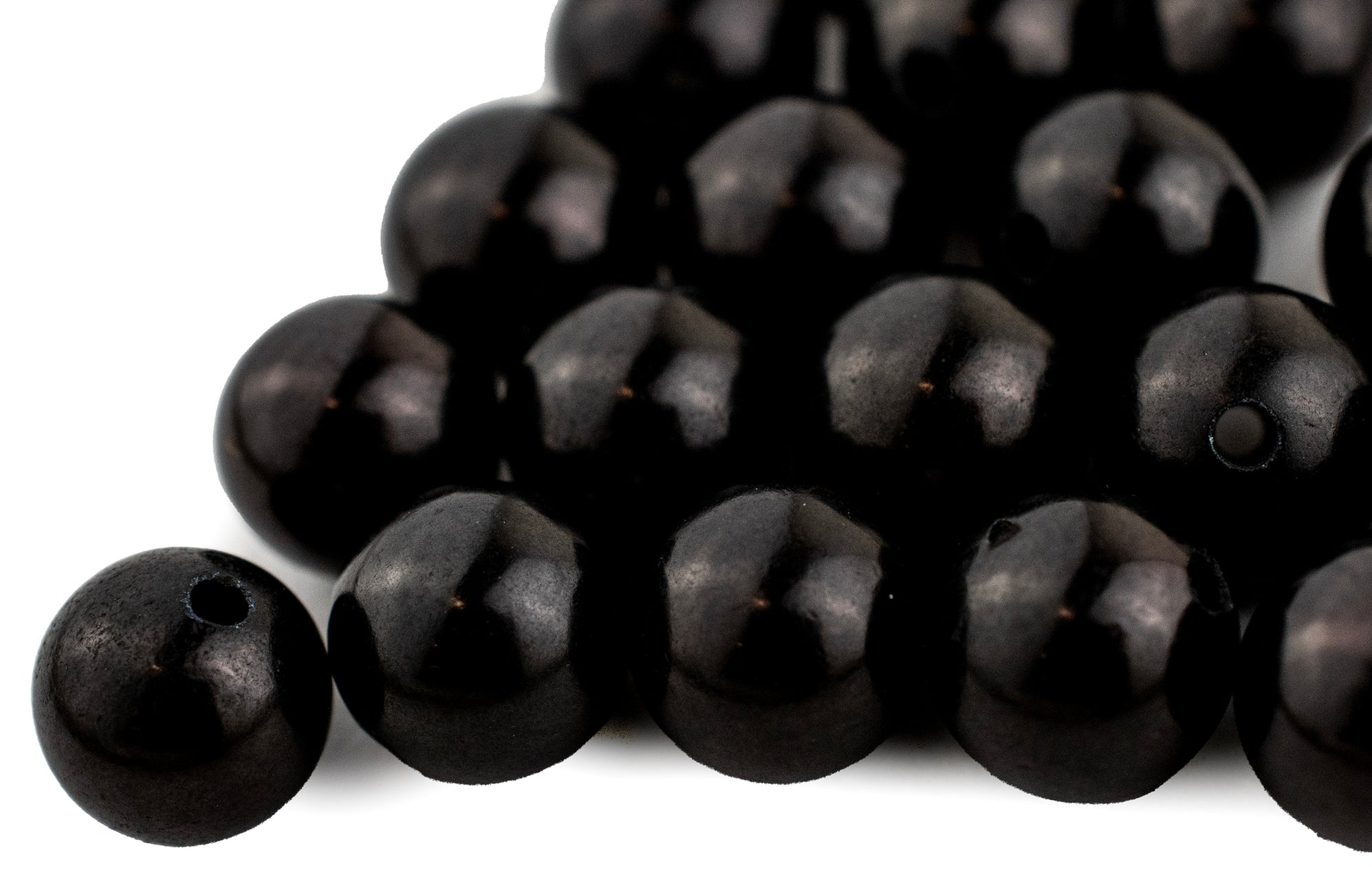 Round Black Shungite Beads (8mm, Set of 25) — The Bead Chest