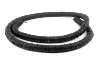 Translucent Black Vinyl Phono Record Beads (12mm) — The Bead Chest