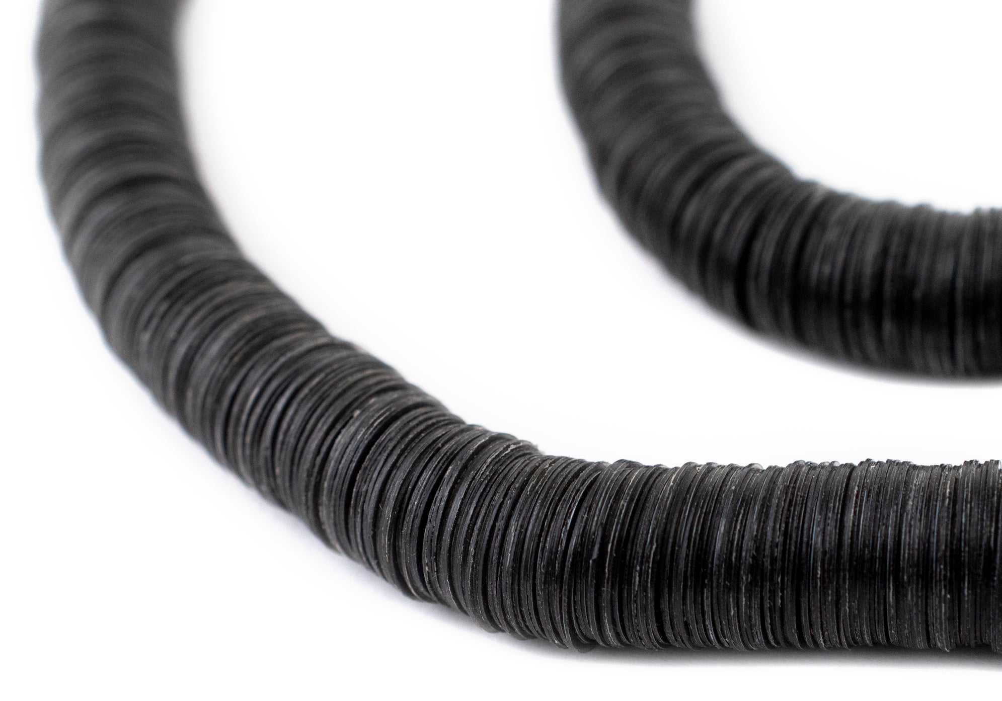 Translucent Black Vinyl Phono Record Beads (12mm) — The Bead Chest