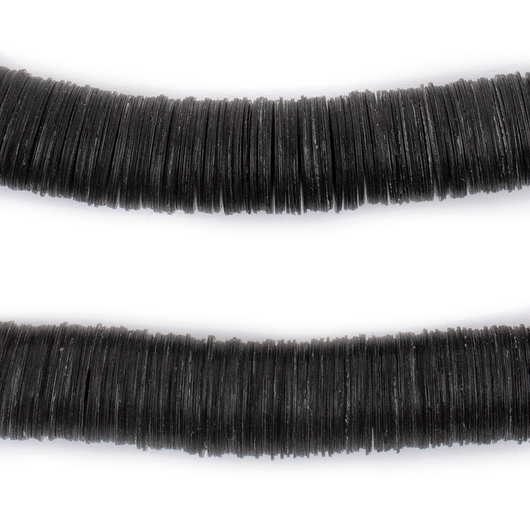 Translucent Black Vinyl Phono Record Beads (12mm) — The Bead Chest