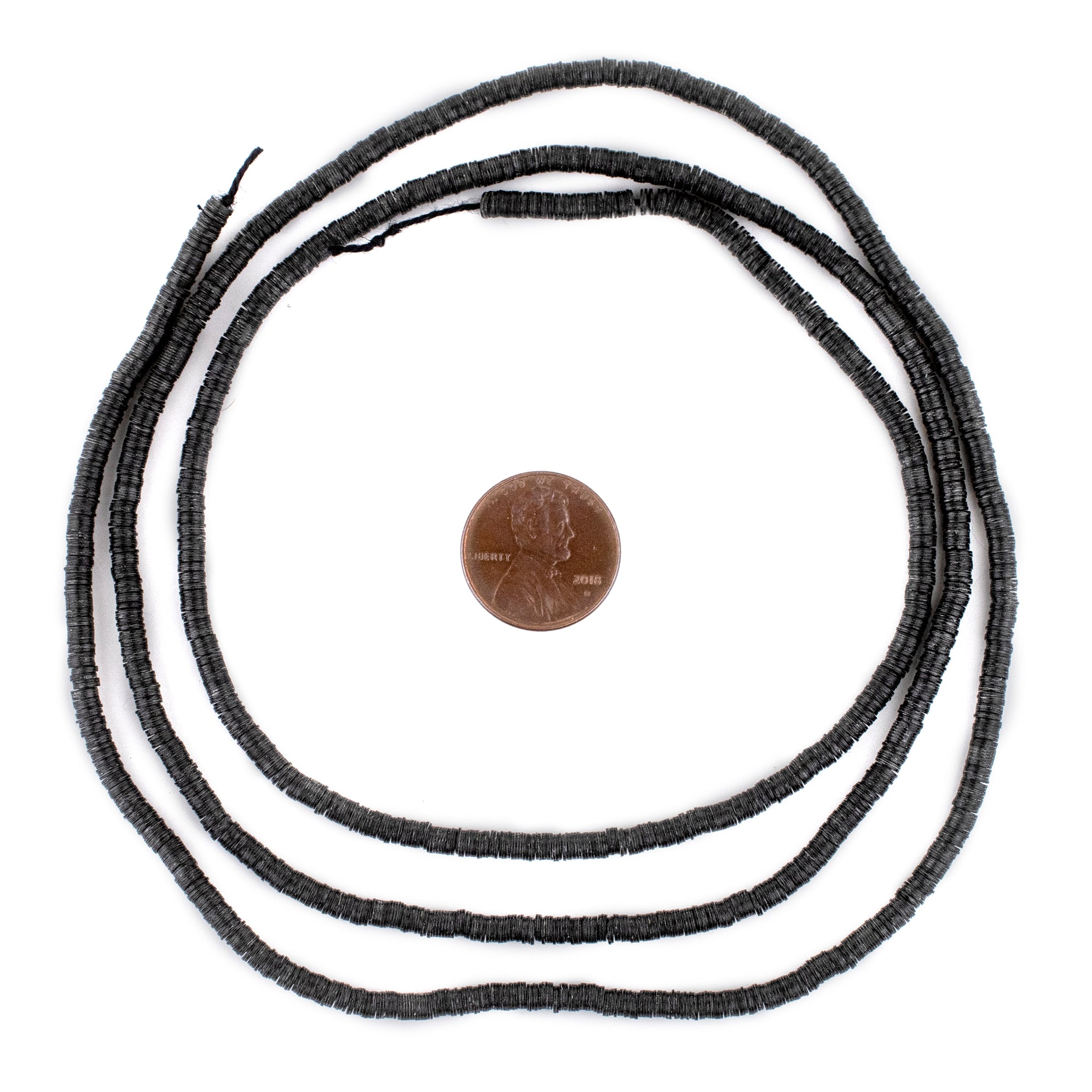 Translucent Black Vinyl Phono Record Beads (3mm) — The Bead Chest