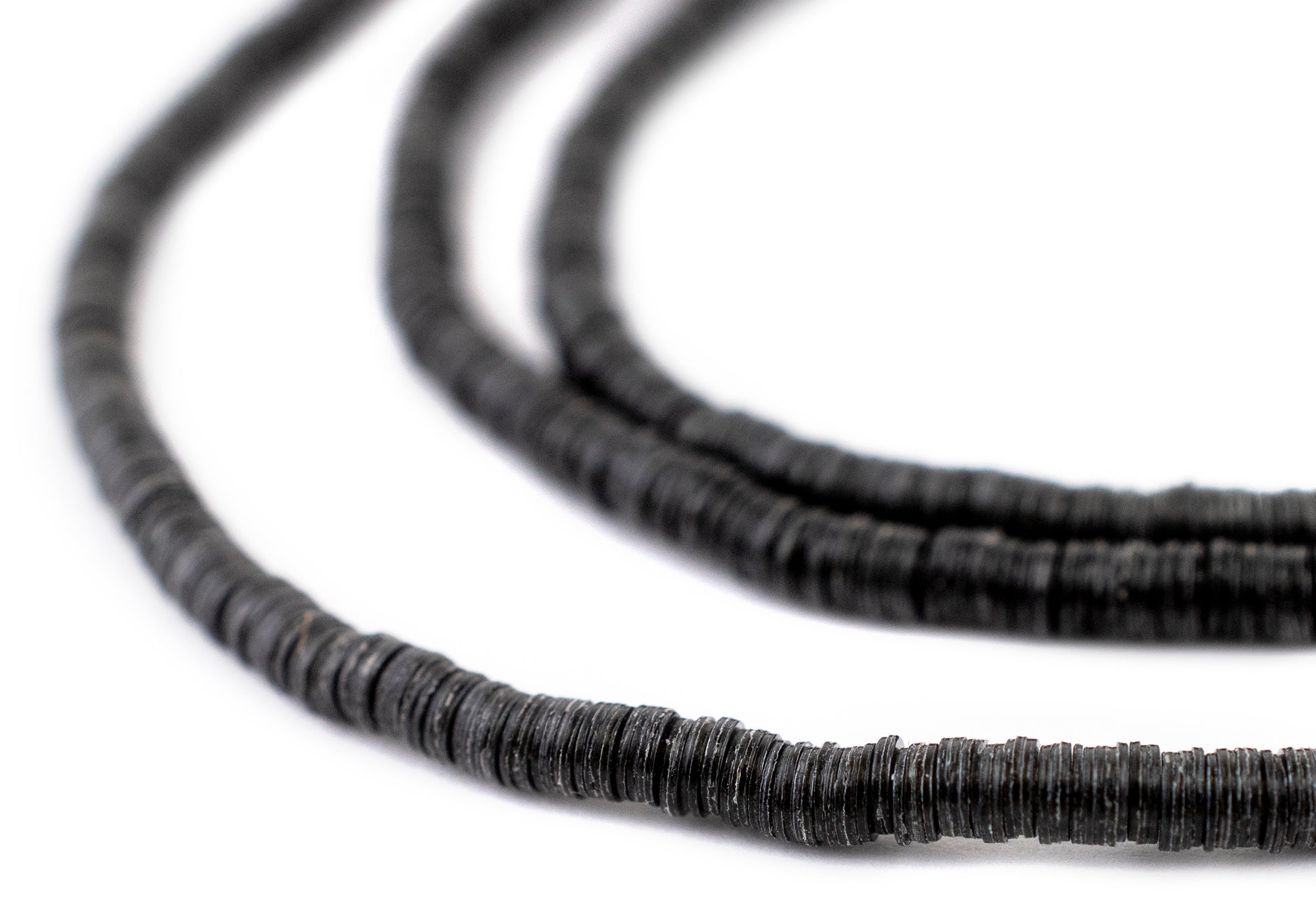 Translucent Black Vinyl Phono Record Beads (3mm) — The Bead Chest