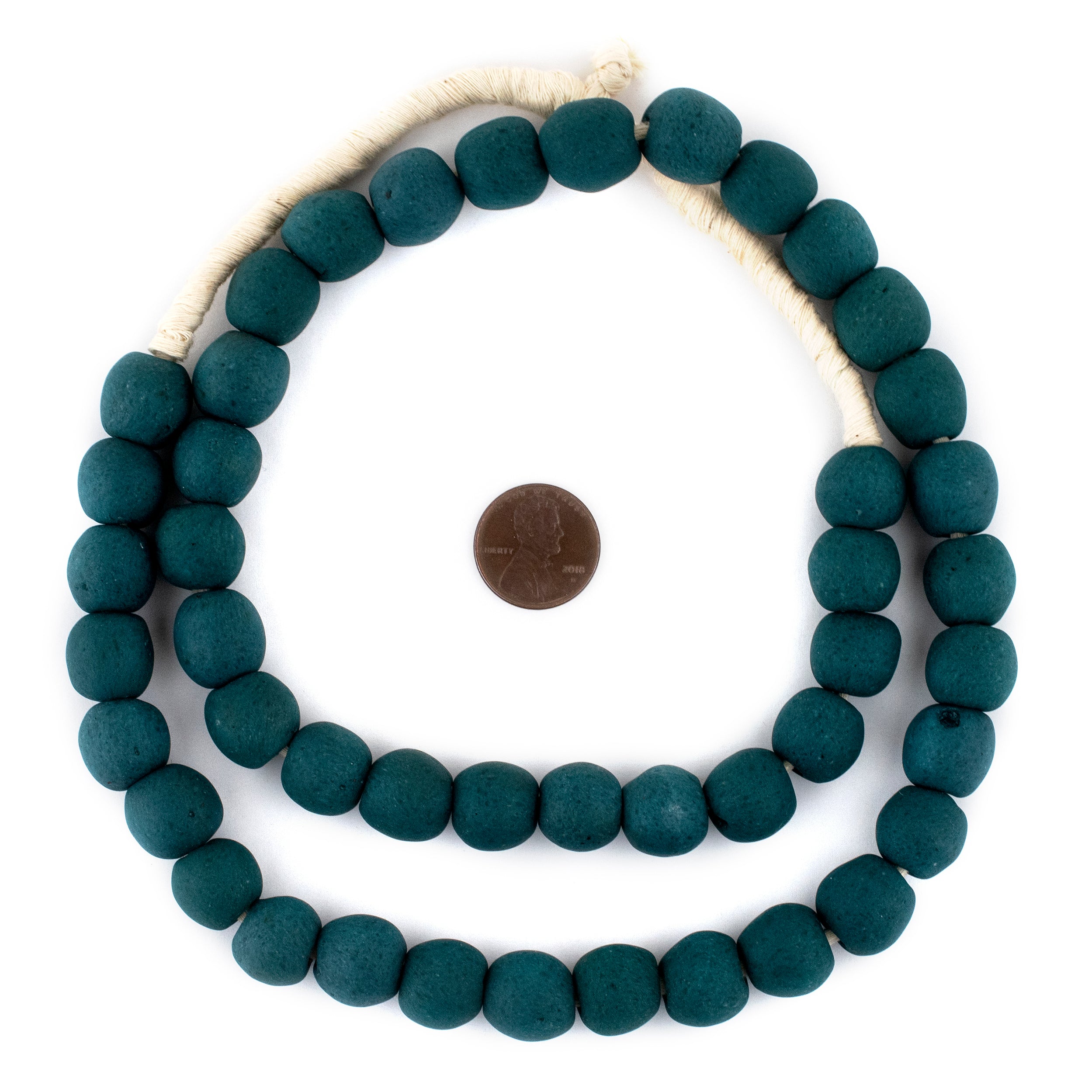 Teal Sandcast Beads (14mm) — The Bead Chest