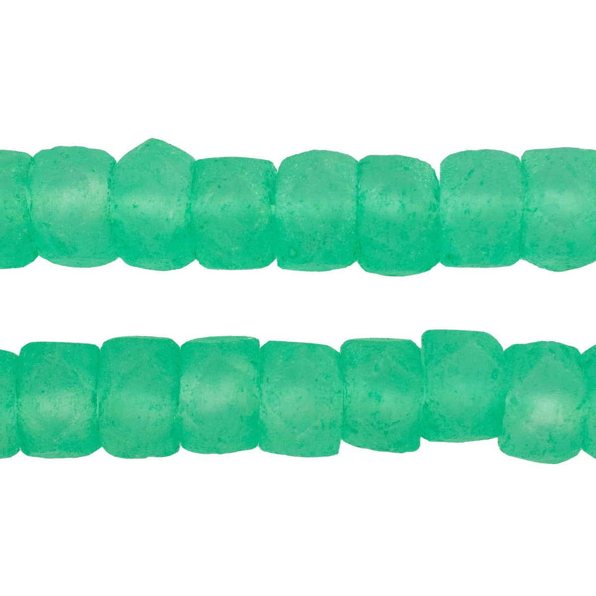 Verdant Green Faceted Recycled Java Sea Glass Beads — The Bead Chest