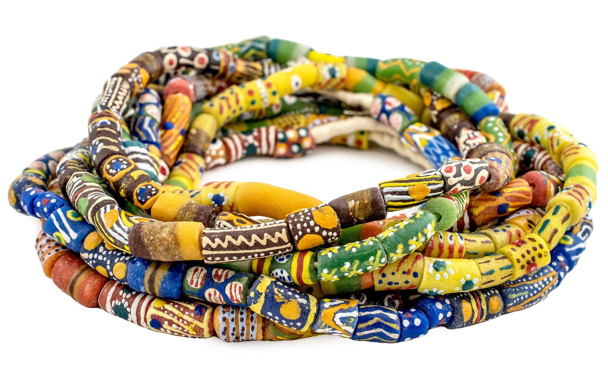 5 Strand Bundle: Ghanaian Krobo Glass Beads — The Bead Chest
