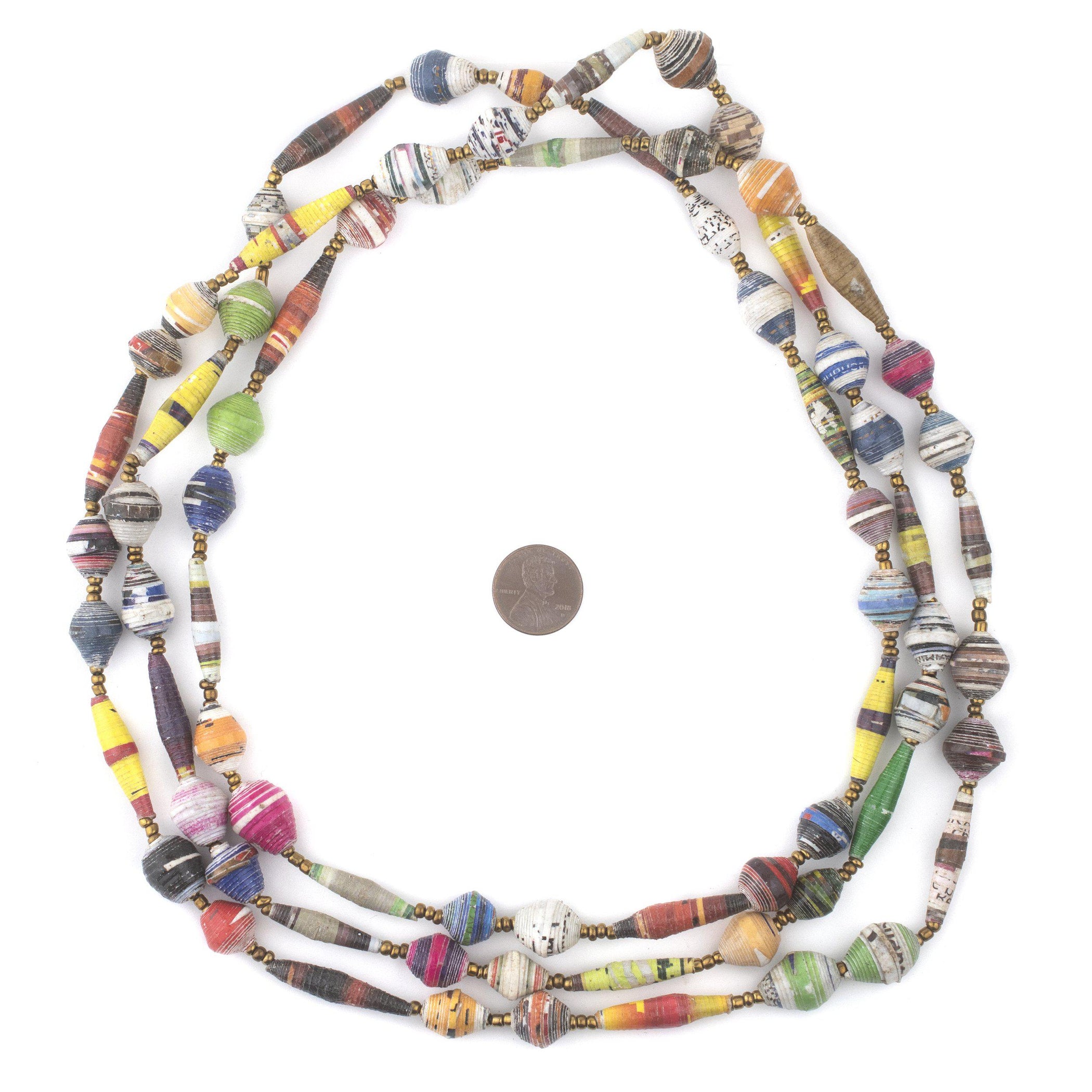 Elongated Recycled Paper Beads (Long Strand) — The Bead Chest