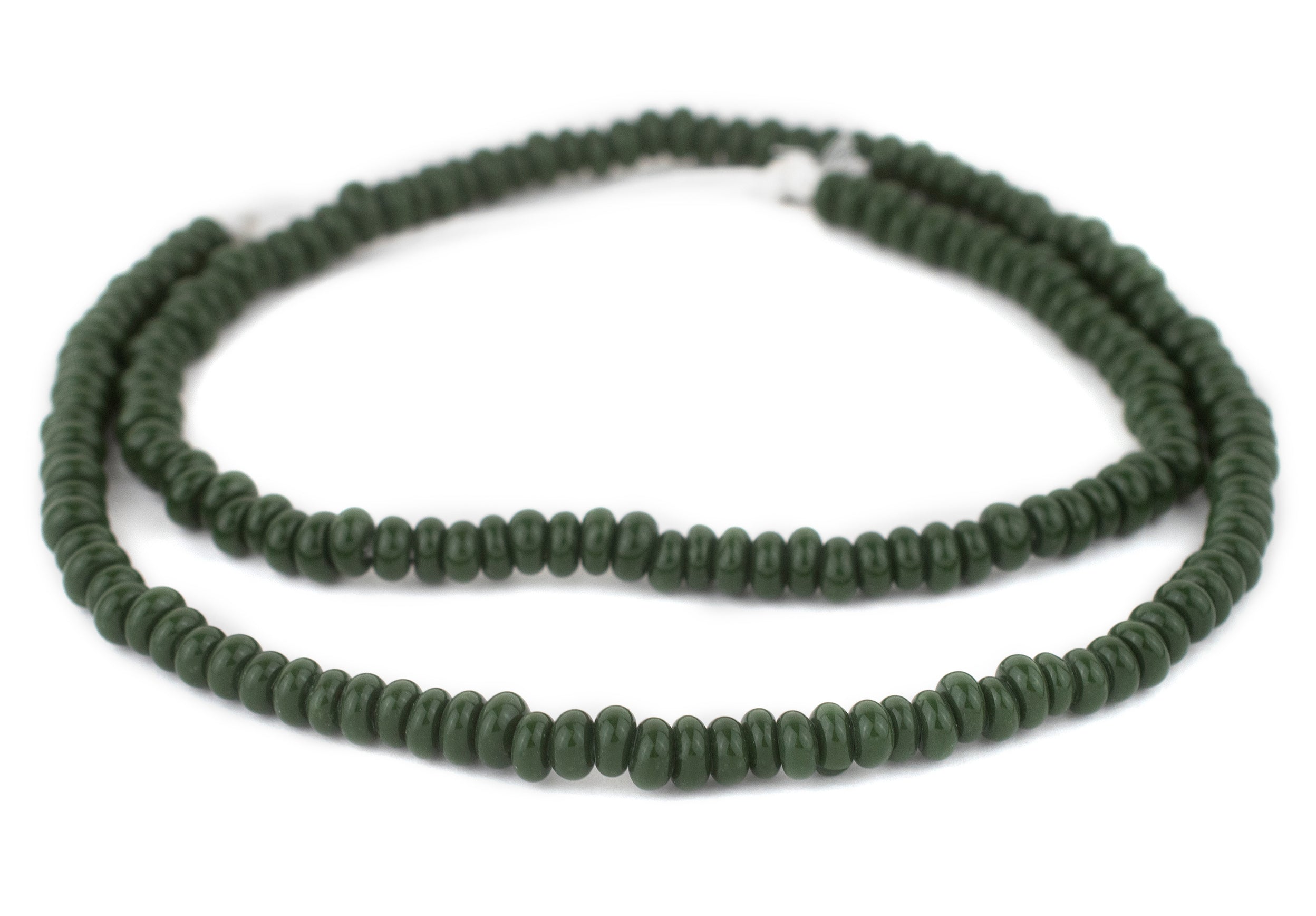 Green Java Glass Donut Beads (6mm) — The Bead Chest