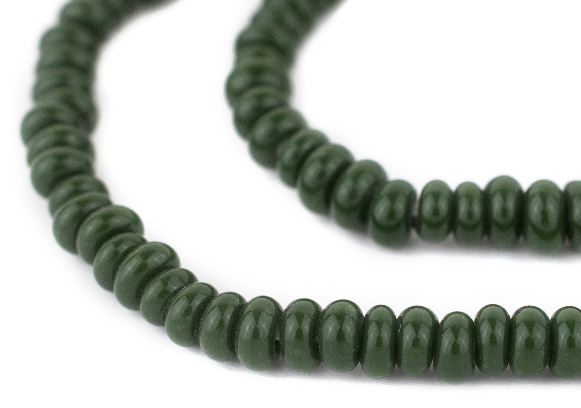 Green Java Glass Donut Beads (6mm) — The Bead Chest