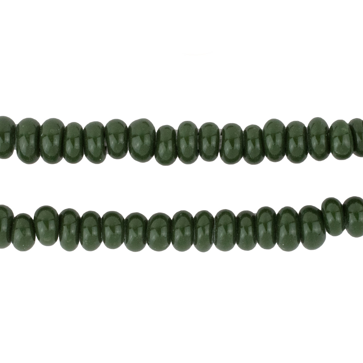 Green Java Glass Donut Beads (6mm) — The Bead Chest