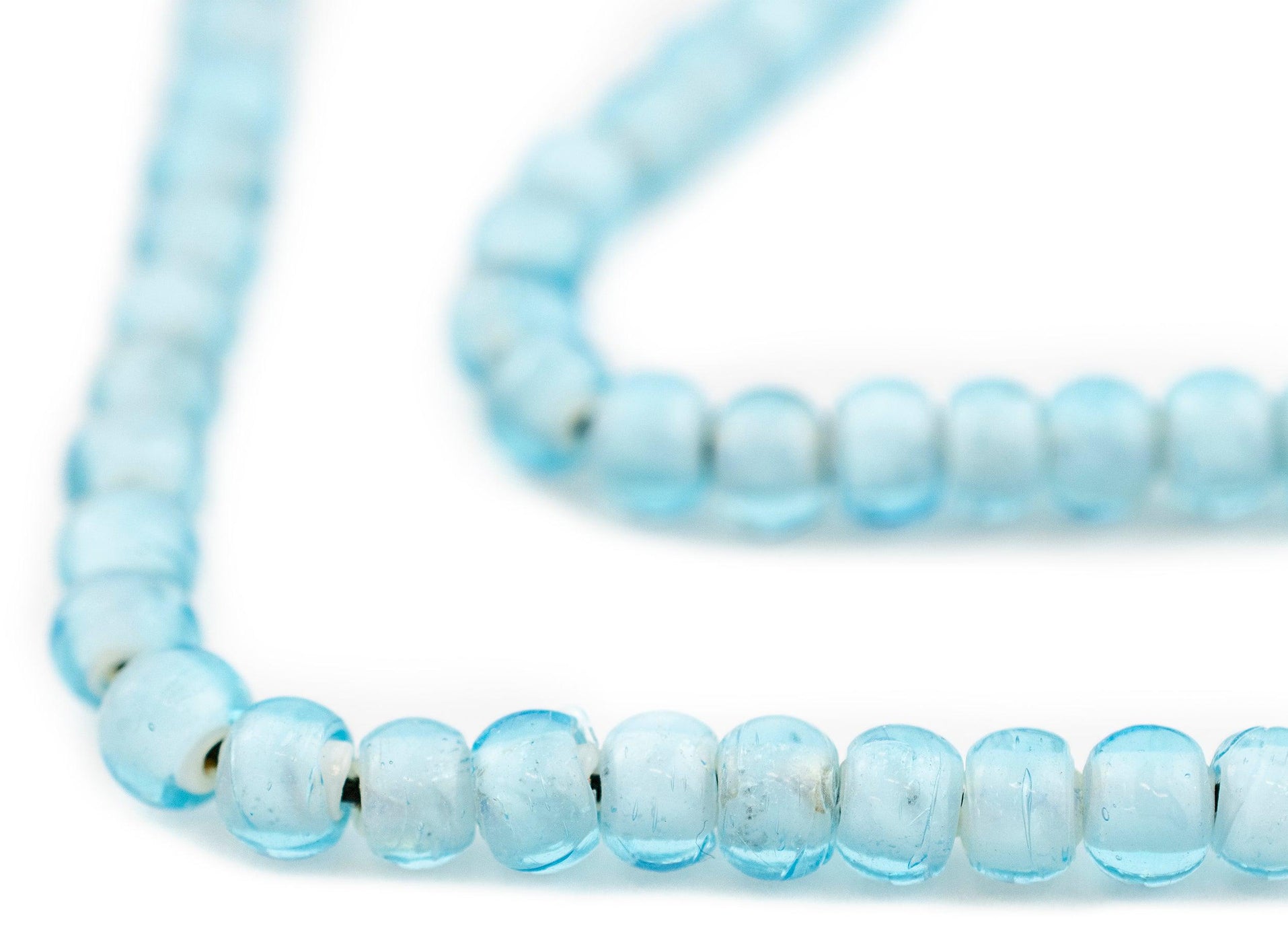 Aqua Marine White Heart Beads (6mm) — The Bead Chest