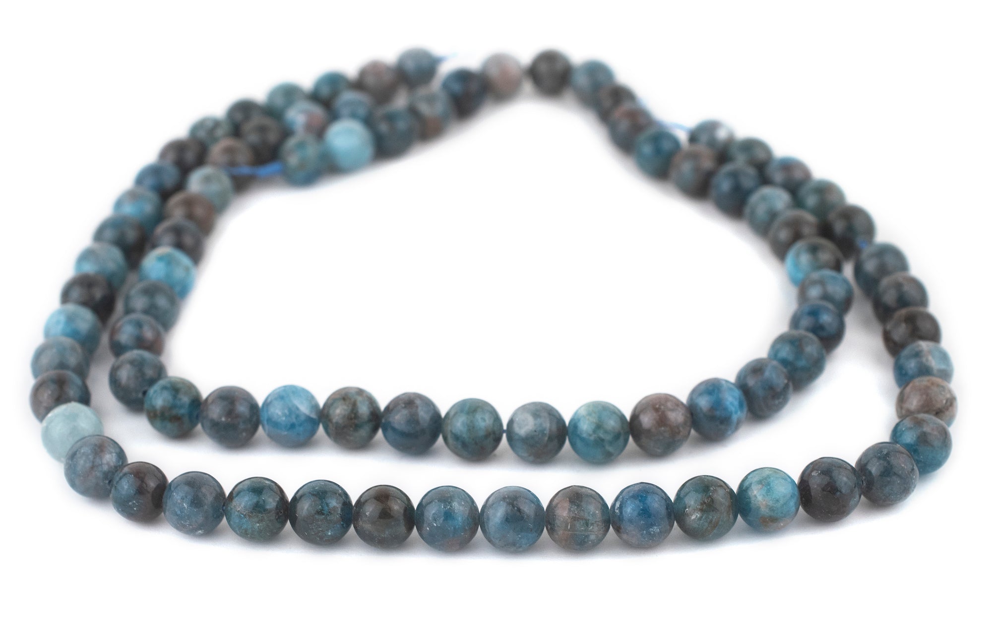 Round Blue Apatite Beads (10mm) — The Bead Chest