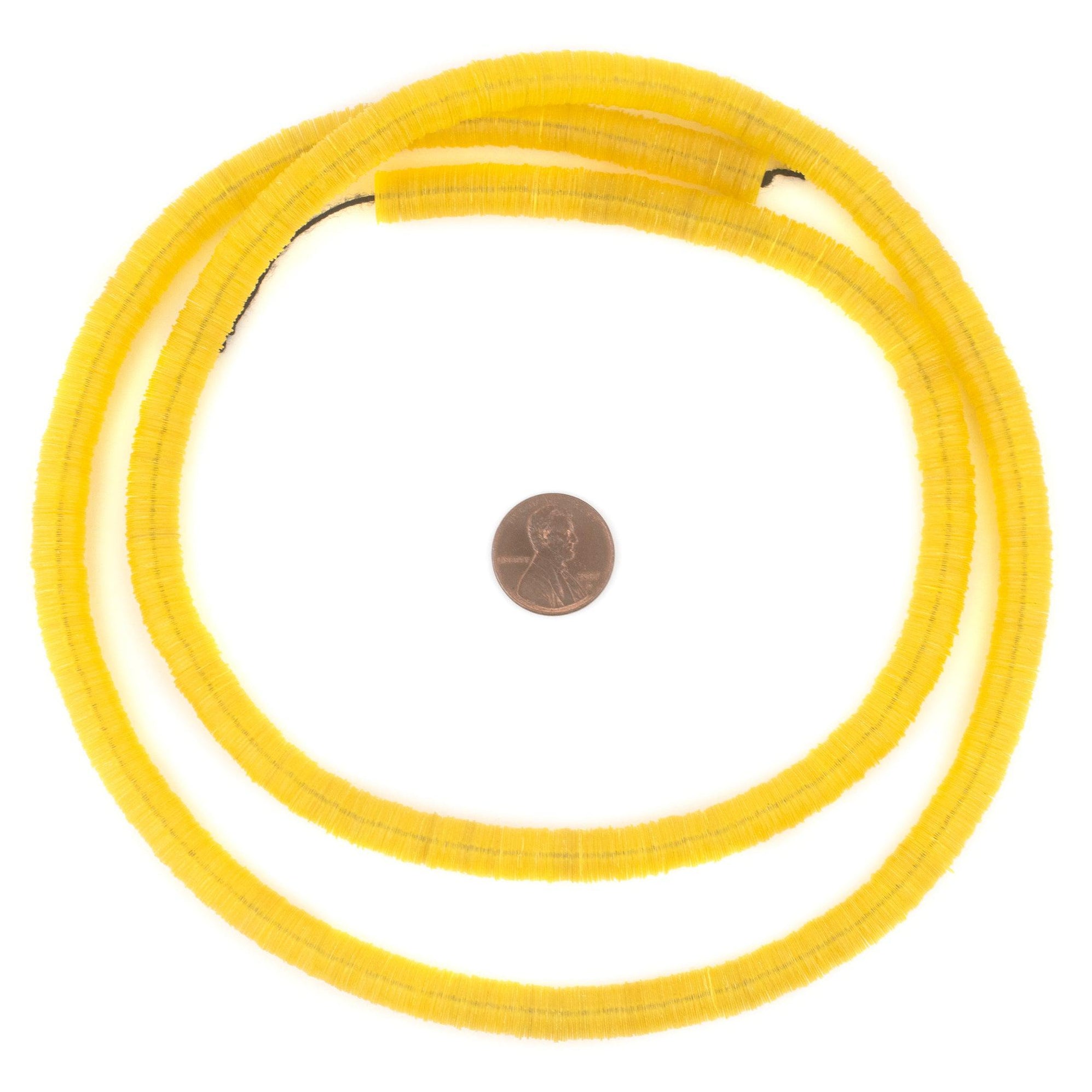 Translucent Yellow Vinyl Phono Record Beads (8mm) — The Bead Chest