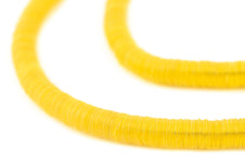 Translucent Yellow Vinyl Phono Record Beads (8mm) — The Bead Chest