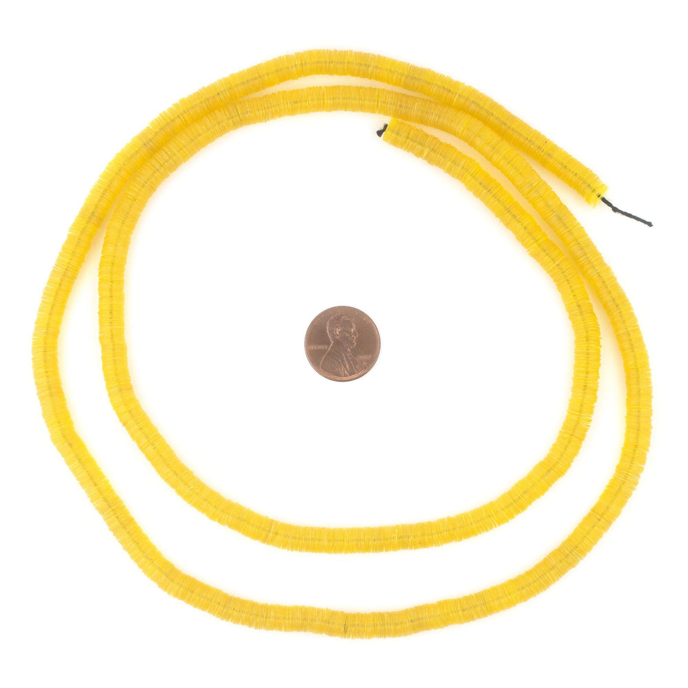 Translucent Yellow Vinyl Phono Record Beads (6mm) — The Bead Chest