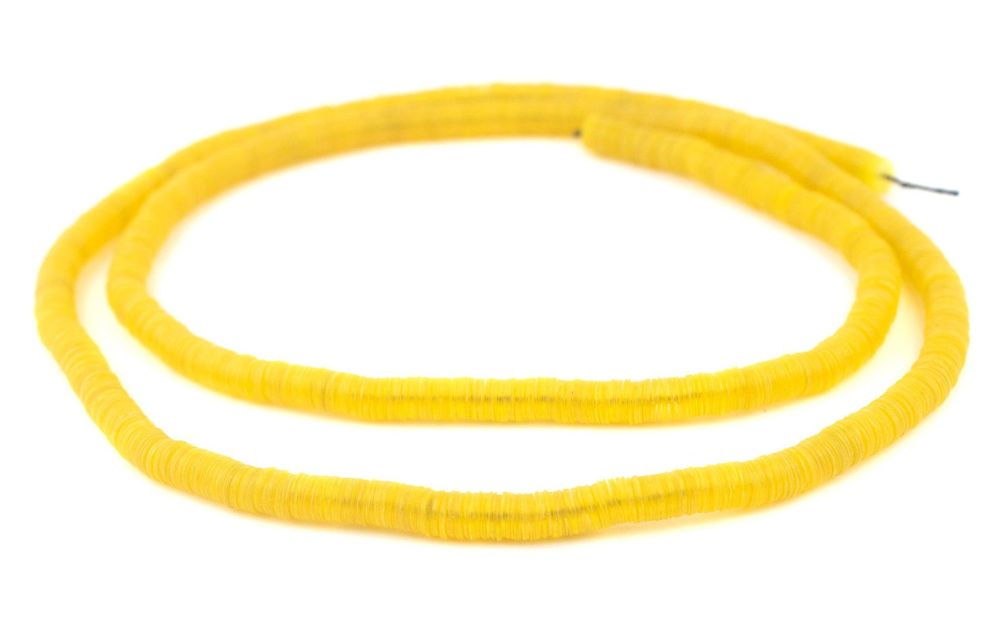 Translucent Yellow Vinyl Phono Record Beads (6mm) — The Bead Chest