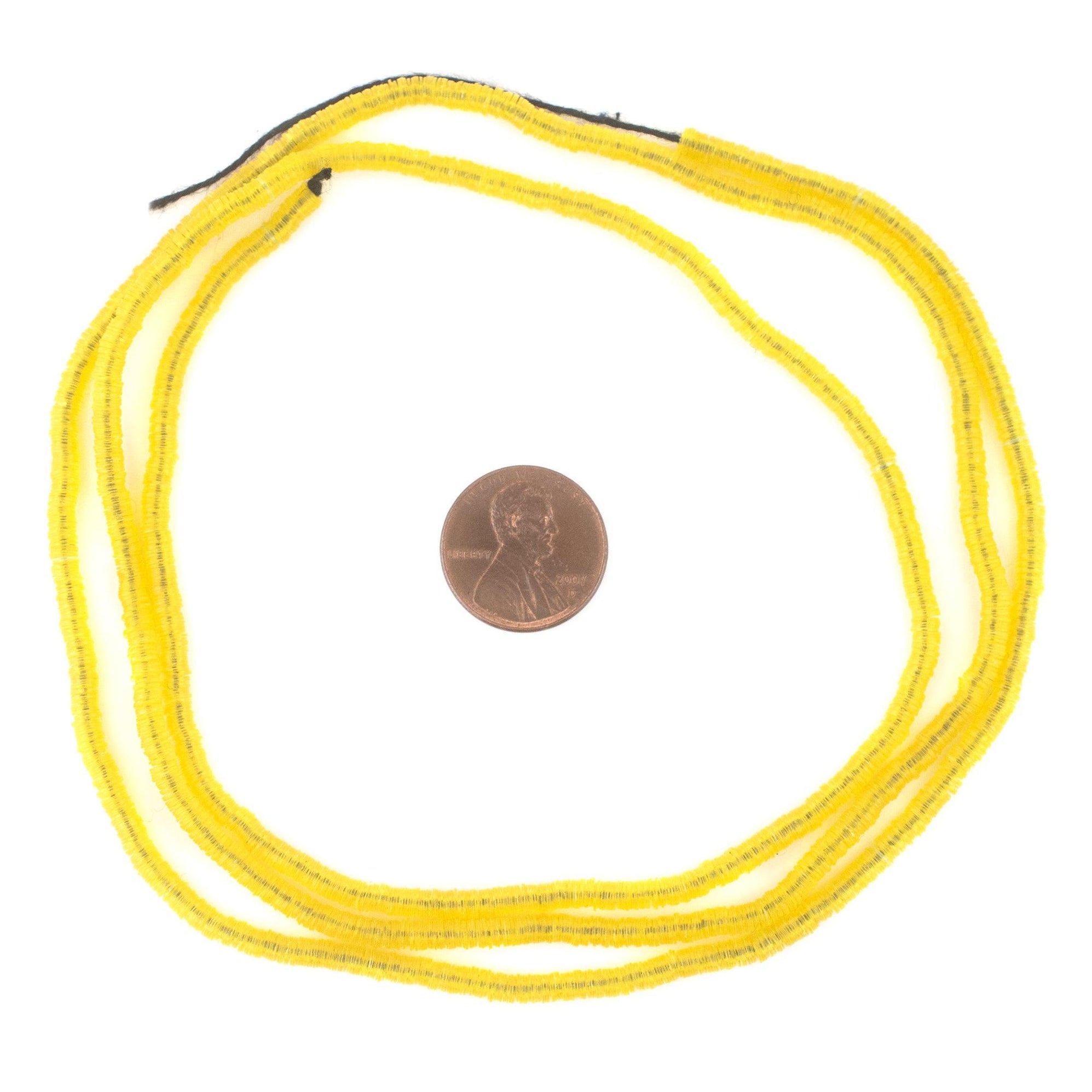 Translucent Yellow Vinyl Phono Record Beads (3mm) — The Bead Chest