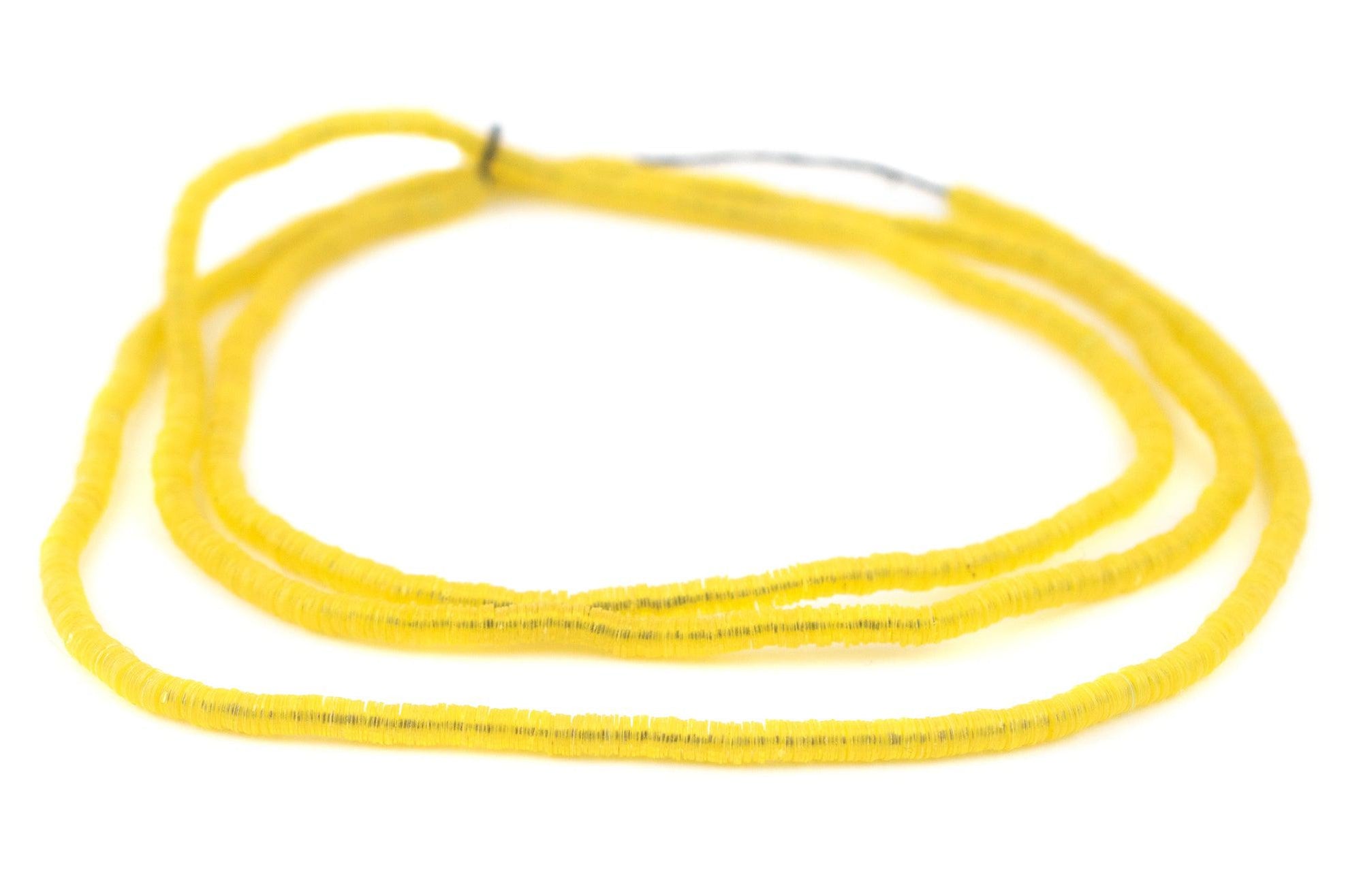 Translucent Yellow Vinyl Phono Record Beads (3mm) — The Bead Chest