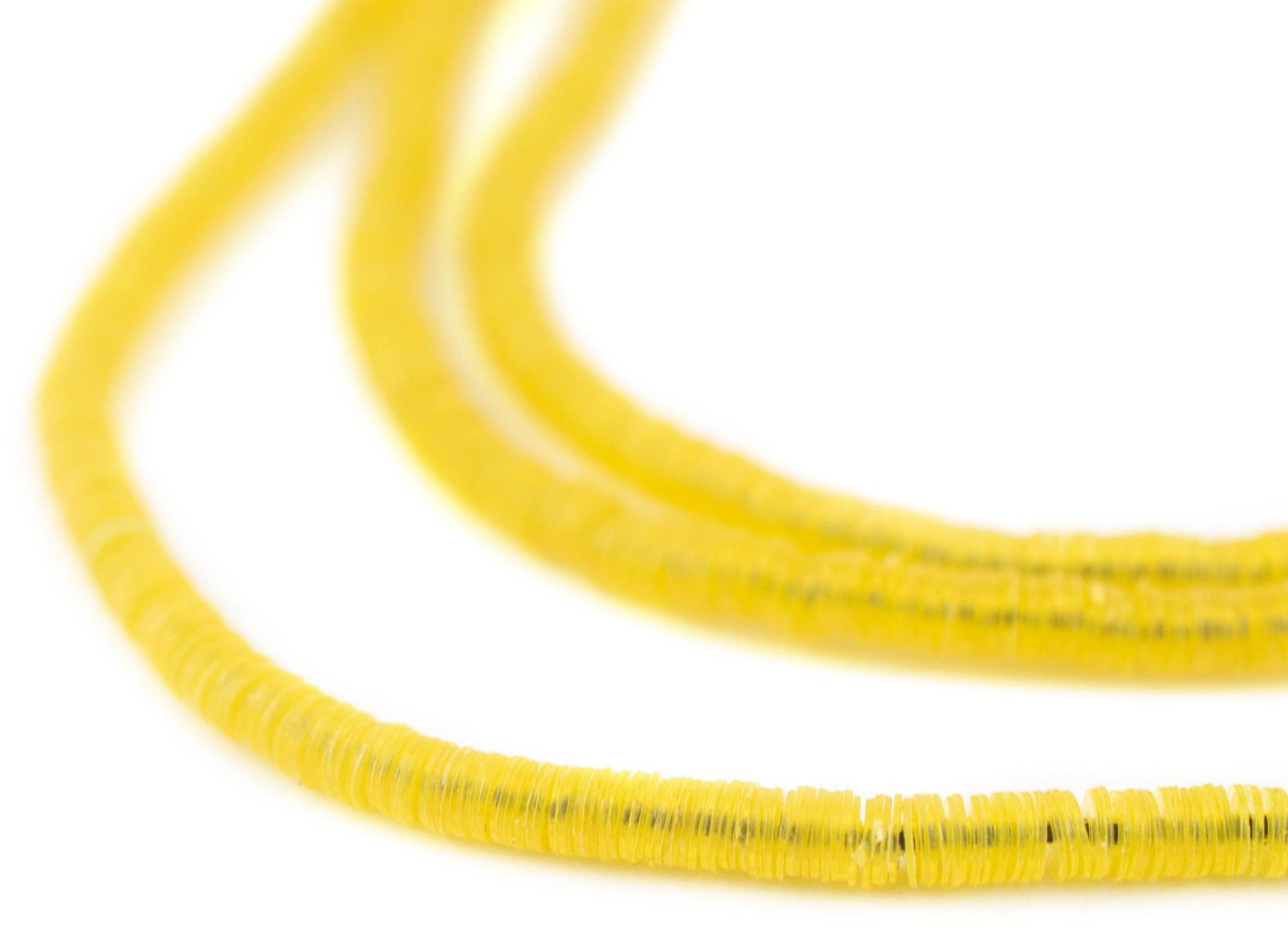 Translucent Yellow Vinyl Phono Record Beads (3mm) — The Bead Chest